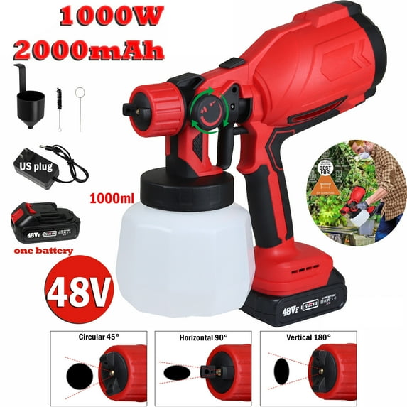 WERCHTAY Cordless Paint Sprayer, 1000W High-Power Spray Paint Gun with ...