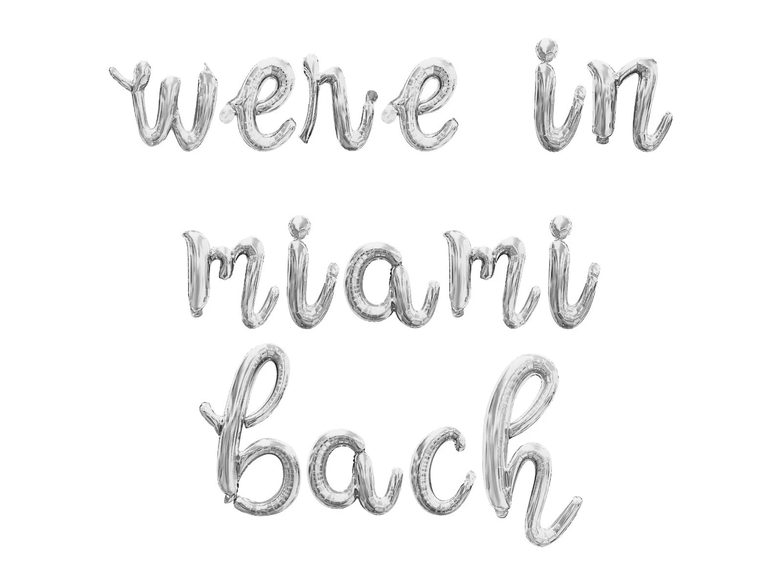 WERE IN MIAMI BACH Cursive Letter Balloon Banner - Bachelorette Party ...