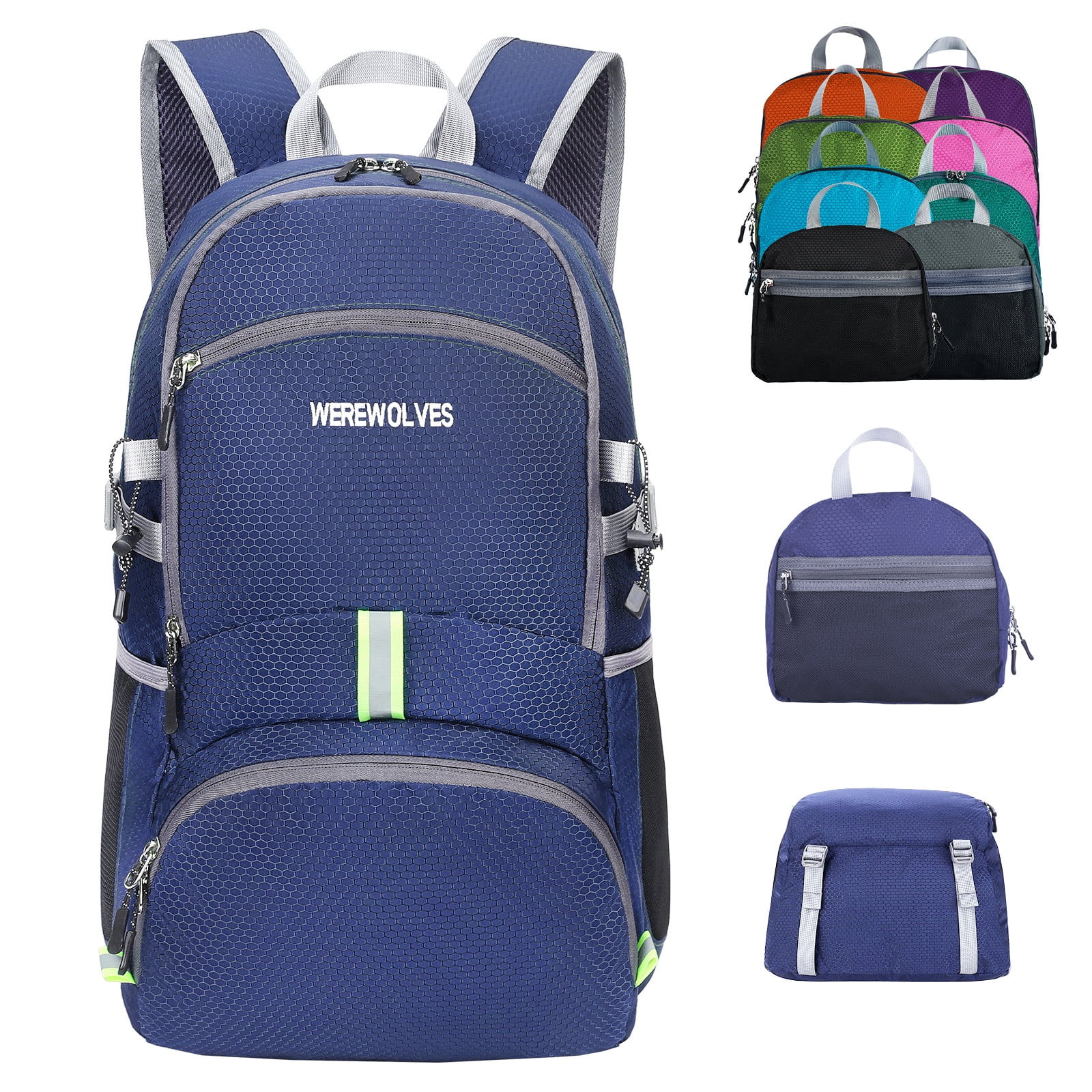 WEREWOLVES 35L Ultralight Hiking Backpack, Lightweight Foldable Water ...