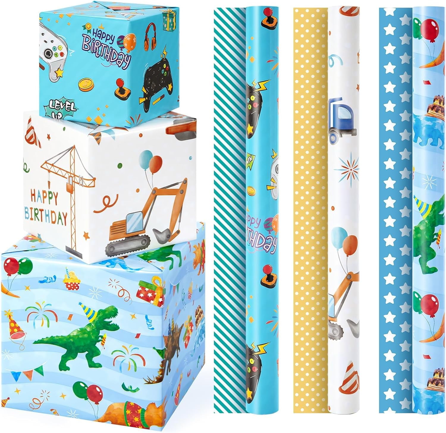 WERNNSAI Christmas Wrapping Paper - 3 Rolls 17” x 120” Snowman Wrap ...