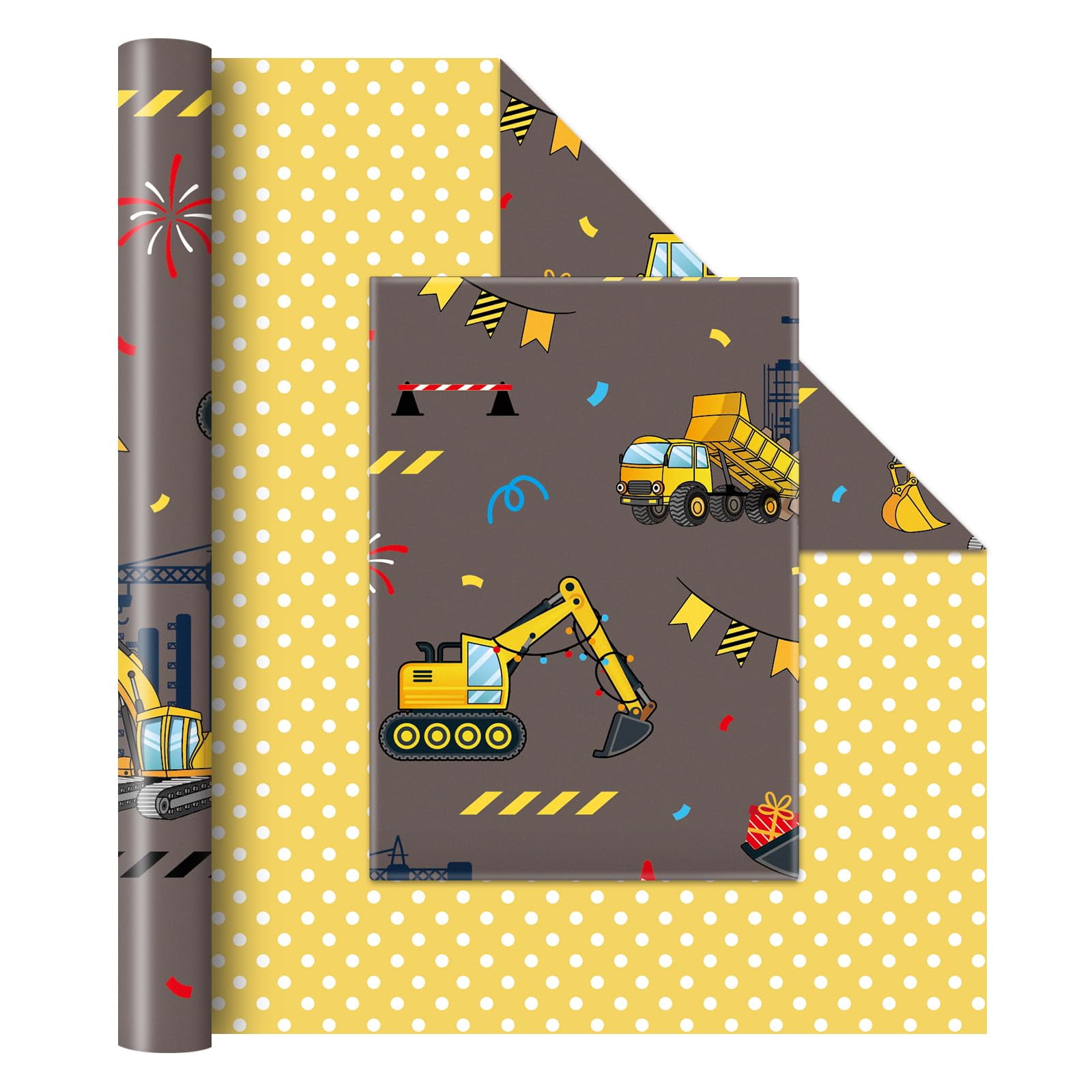 WERNNSAI Construction Reversible Wrapping TSF6 Paper Roll - 1 Roll ...