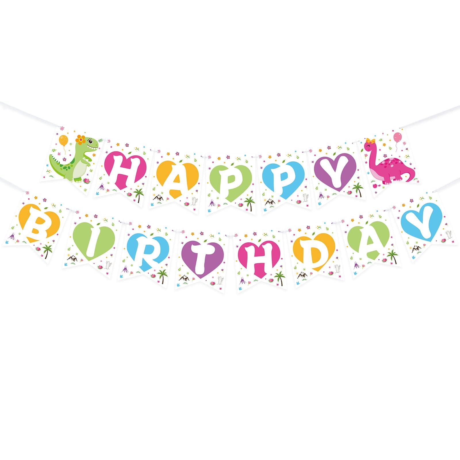 WERNNSAI Dinosaur Birthday Party Decorations - Happy Birthday Banner ...