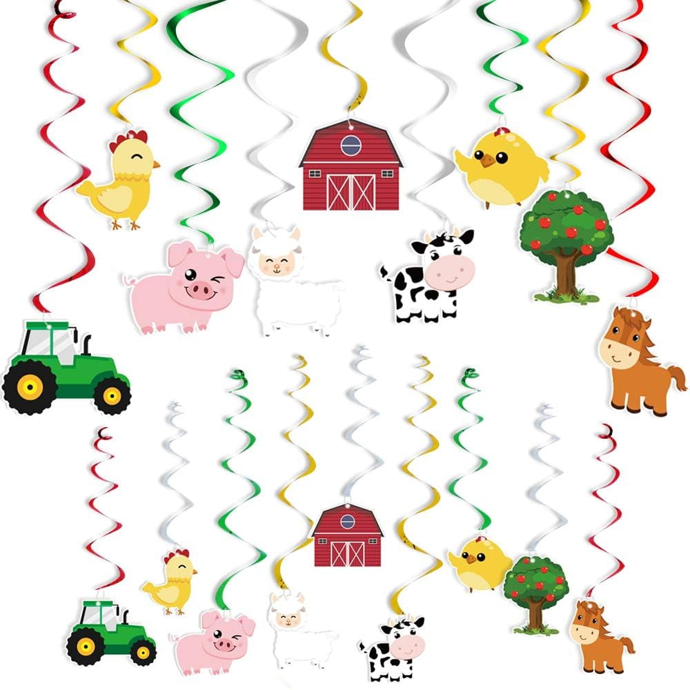 WERNNSAI Farm Animals Hanging Party Decorations - Barnyard Theme Party ...