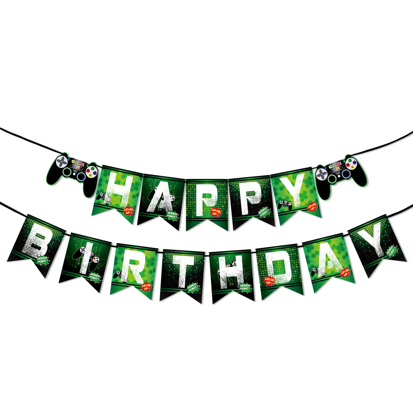 WERNNSAI Game Birthday Banner KEF16 - Video Game Party Supplies Happy ...