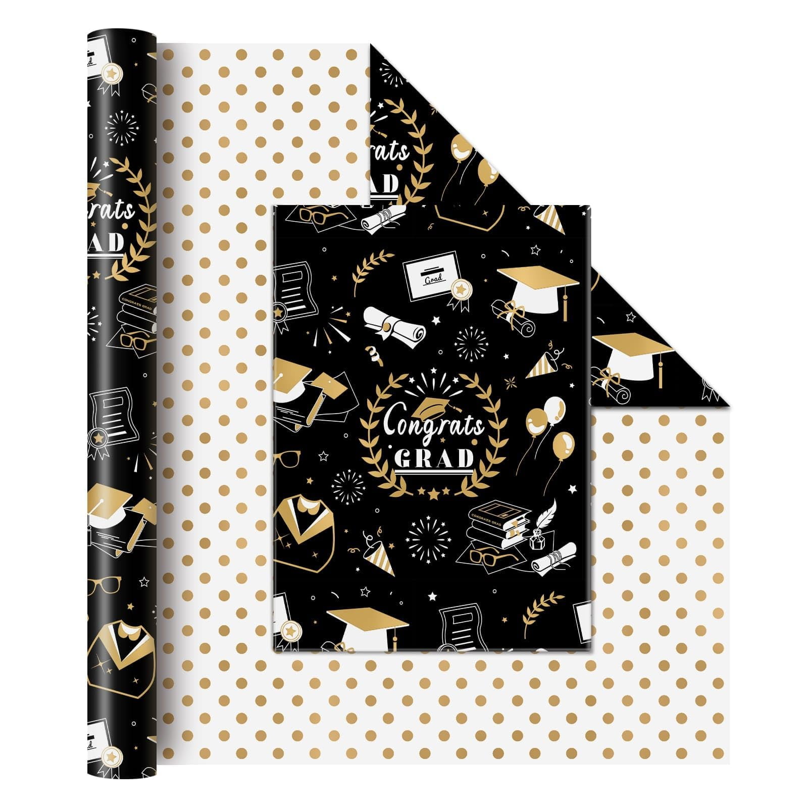 WERNNSAI Graduation Wrapping Paper AIF9 - 1 Roll 17” x 33 ft 2025 Grad ...