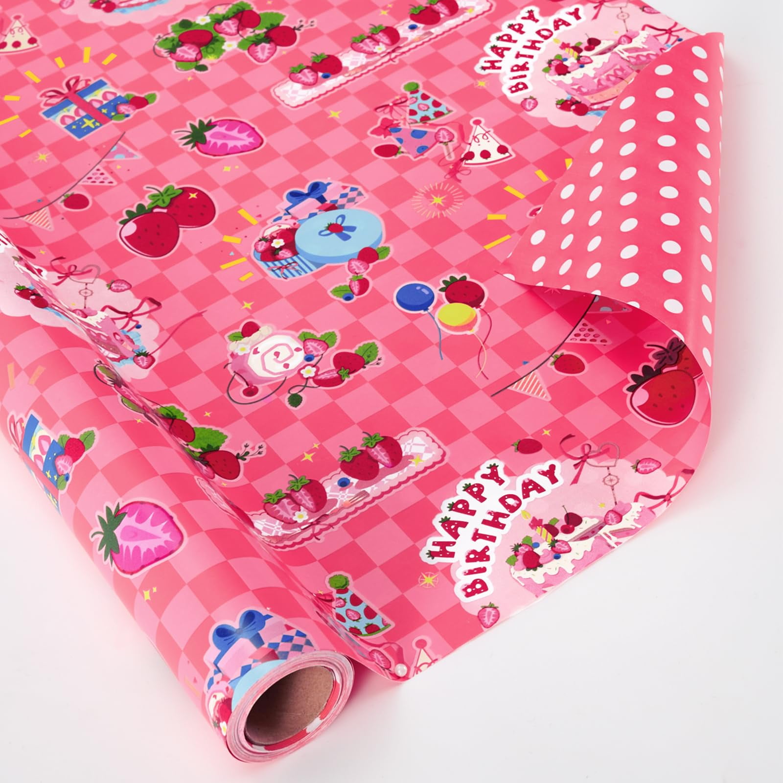 WERNNSAI Strawberry Gift Wrapping OIF8 Paper Roll - 1 Roll 17” x 33 ft ...