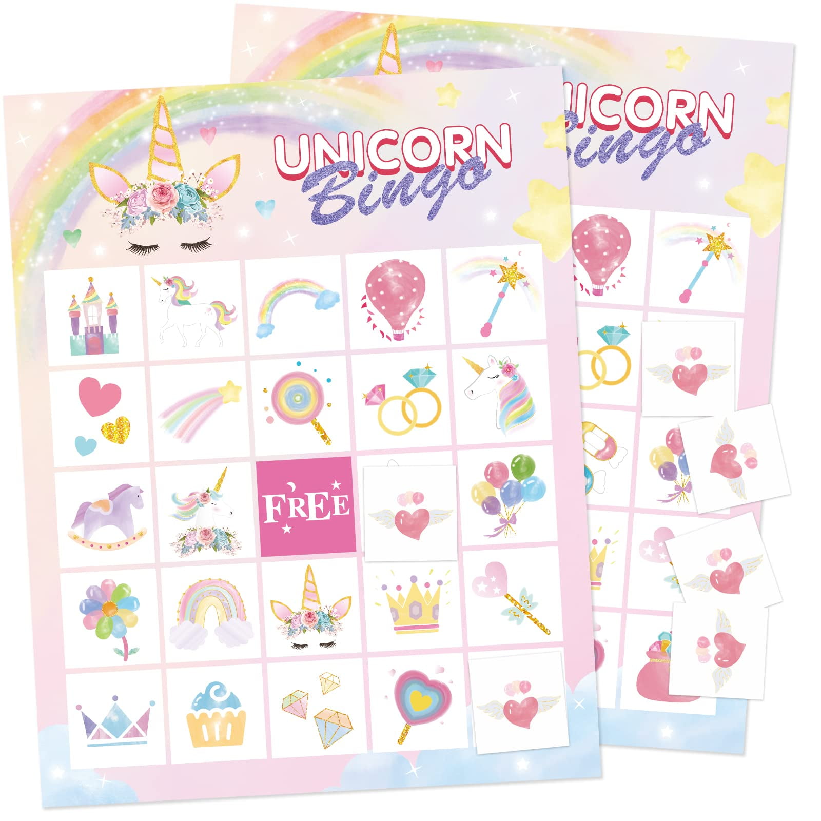 WERNNSAI Unicorn Party Games AIF4 Unicorn Bingo Cards for 24 Players ...