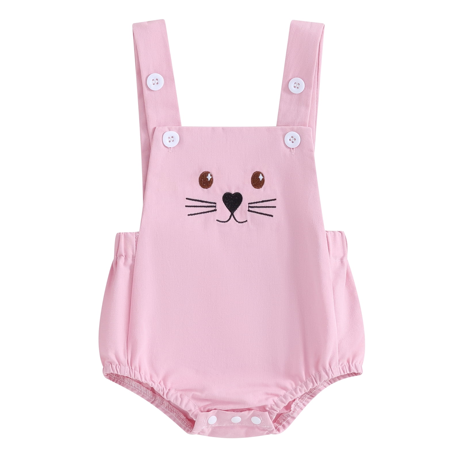 WERNZATT Baby Girl Boy Easter Overalls Summer Bunny Print Sleeveless ...