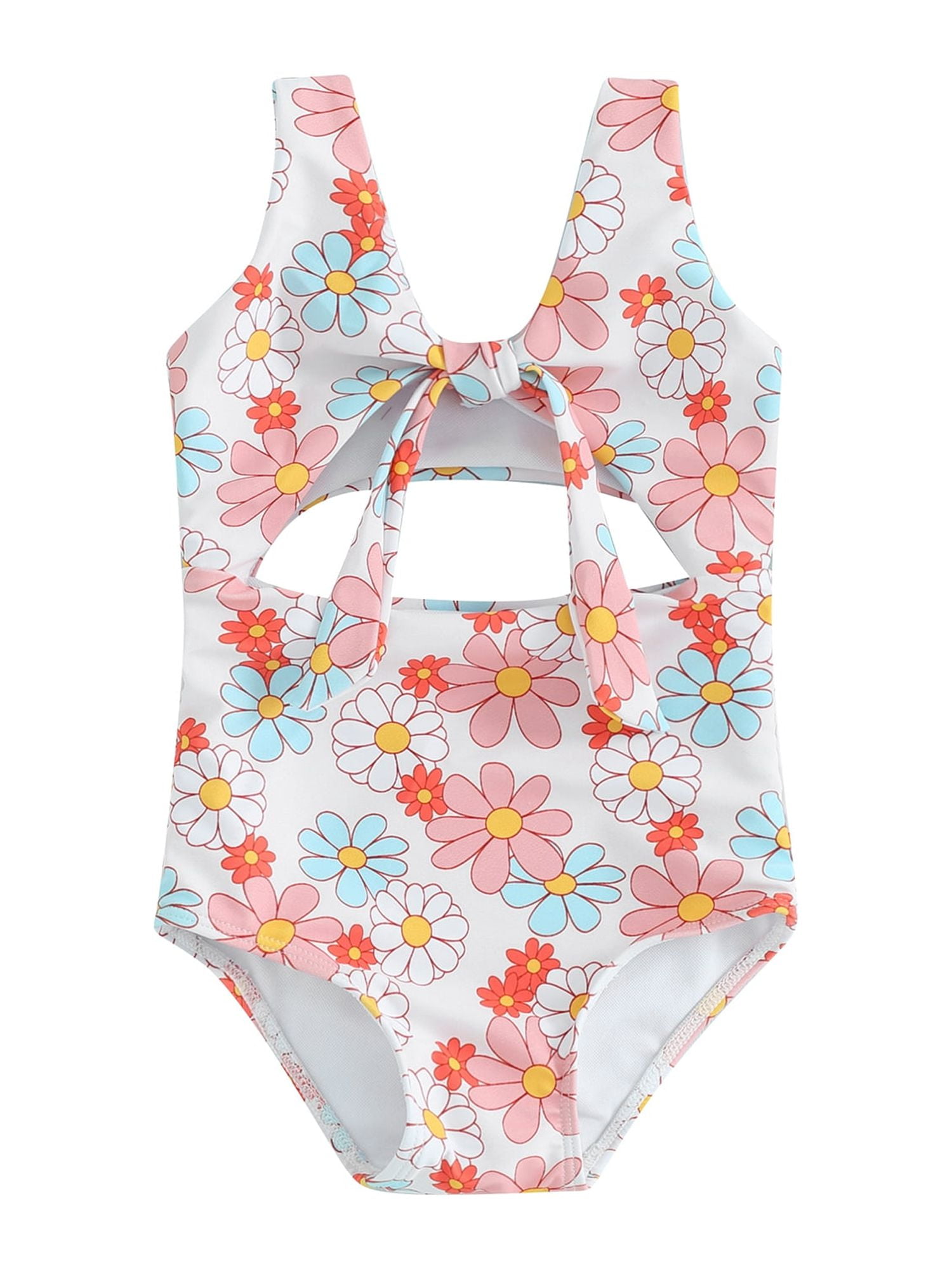 WERNZATT Baby Girl One Piece Swimsuits Summer Floral Print Knotted ...