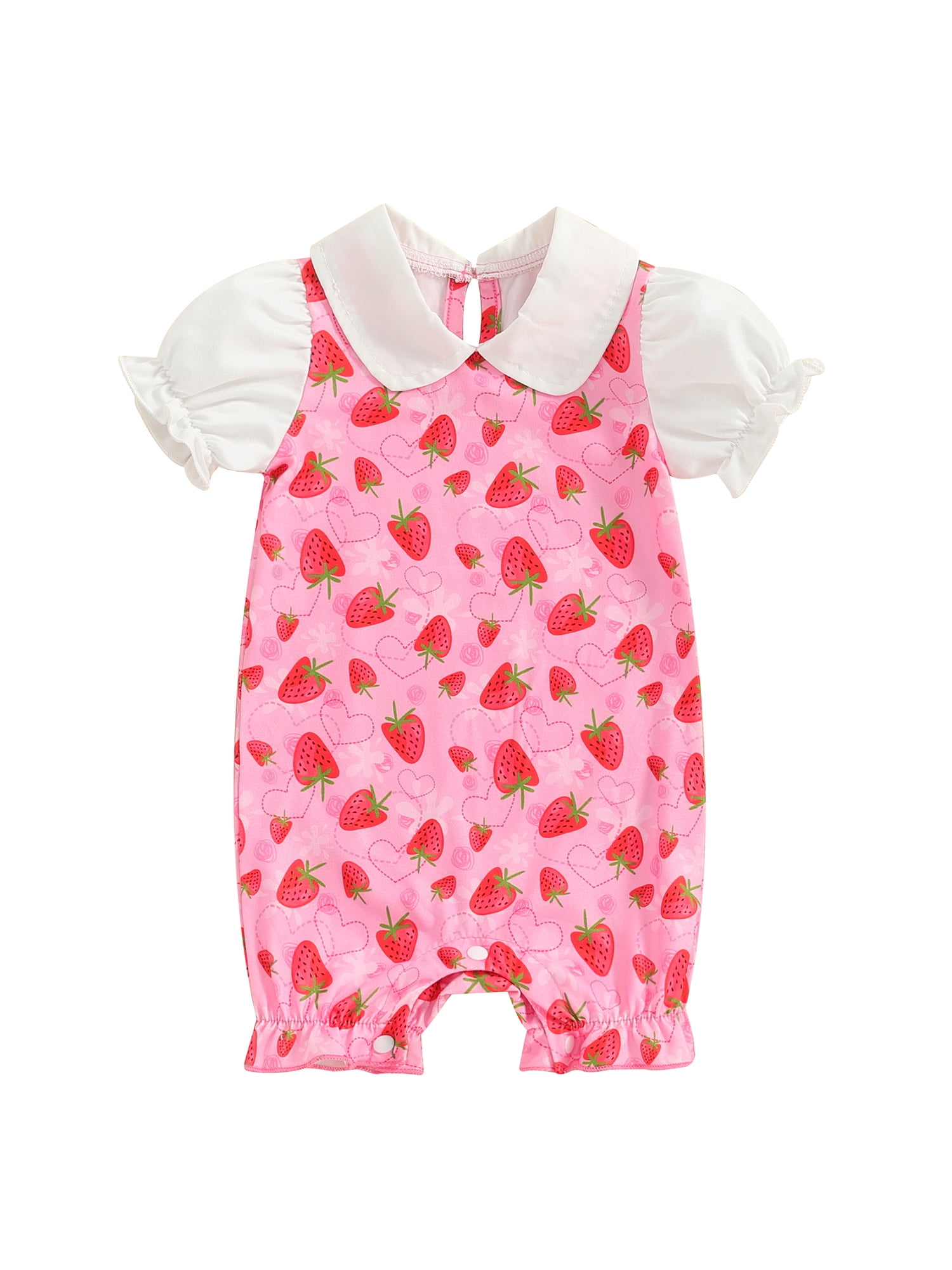 WERNZATT Baby Girl Strawberry Romper Infant Toddler Girl Cute Doll ...