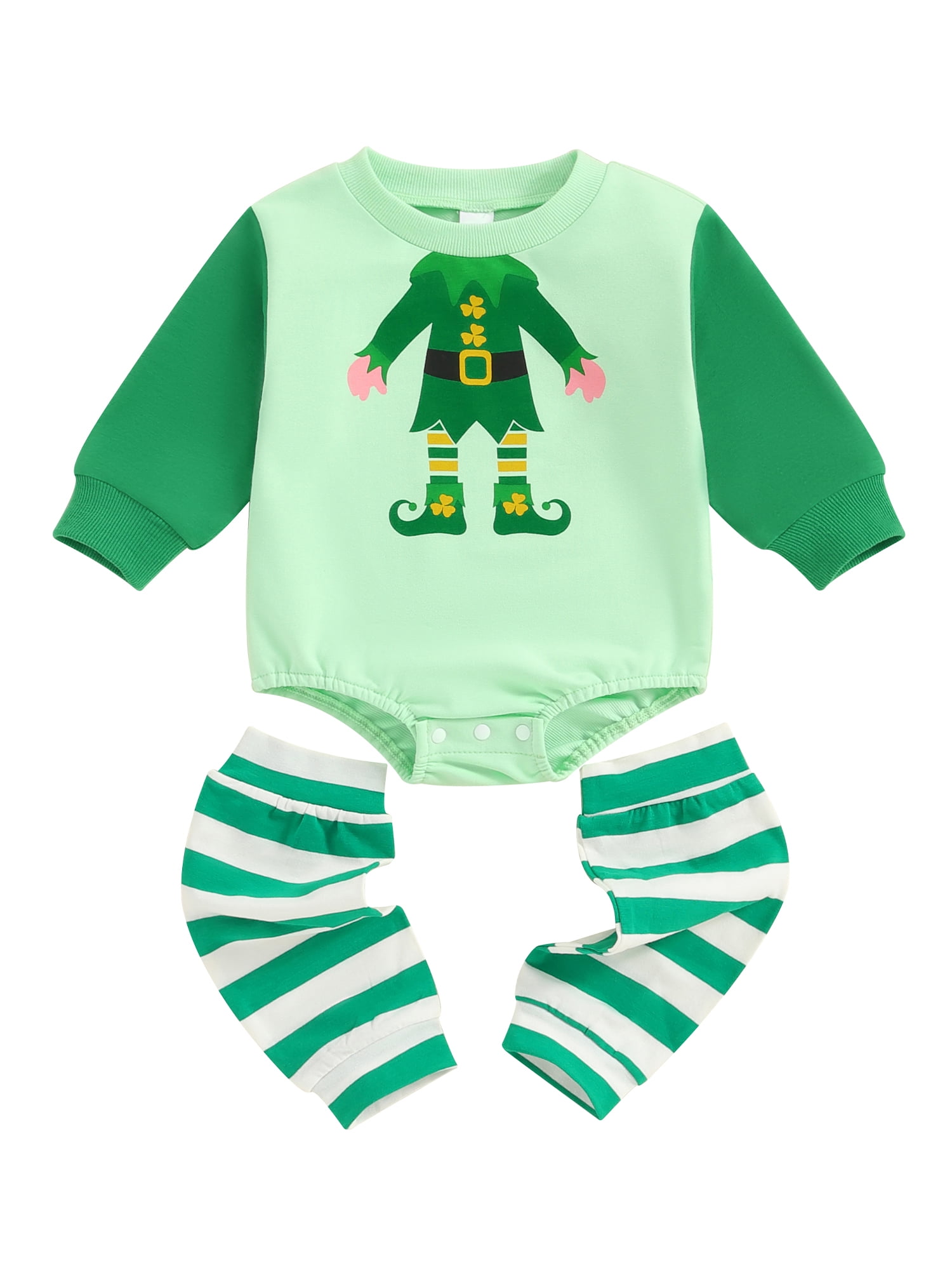 WERNZATT Baby Girls Irish Day Outfit Long Sleeve Neck Tie/Cartoon ...