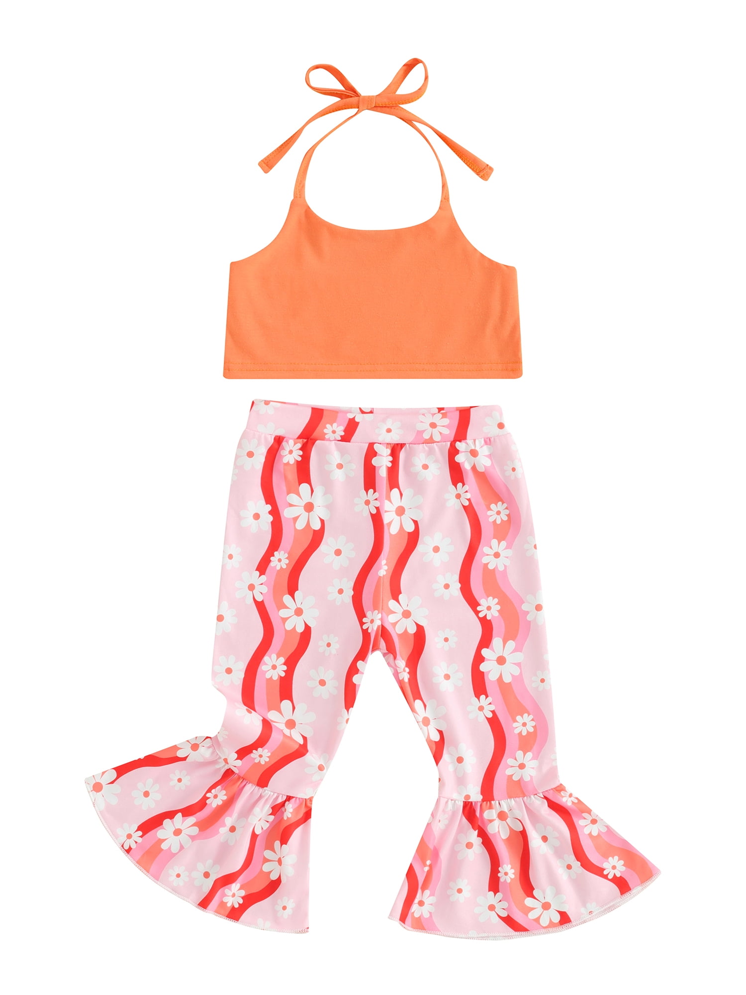 WERNZATT Baby Kid Girls Summer 2 Piece Outfit Lacing Halterneck Vest ...