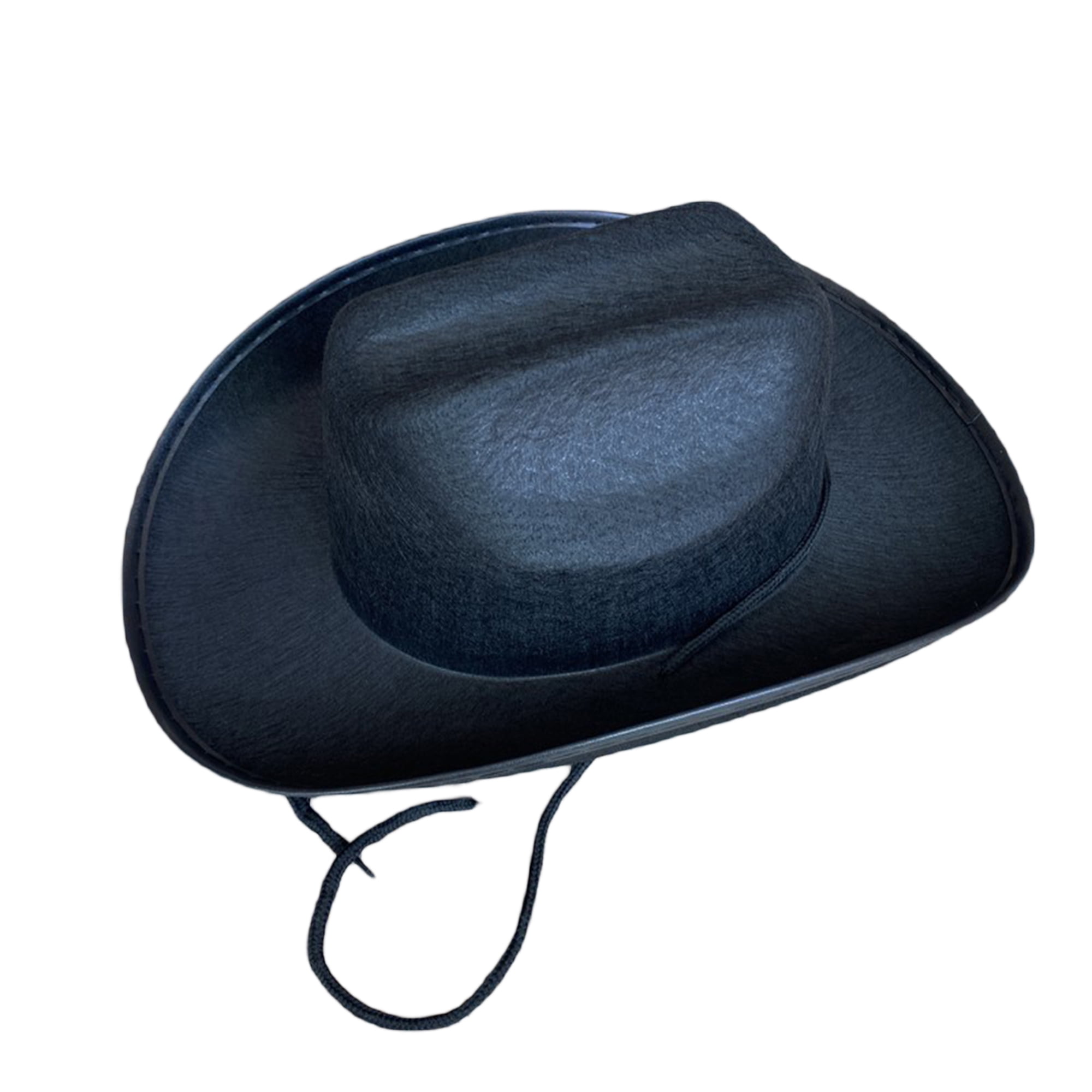 WERNZATT Felt Cowboy Hat Vintage Wide Brim Western Hat with Chin Strap ...