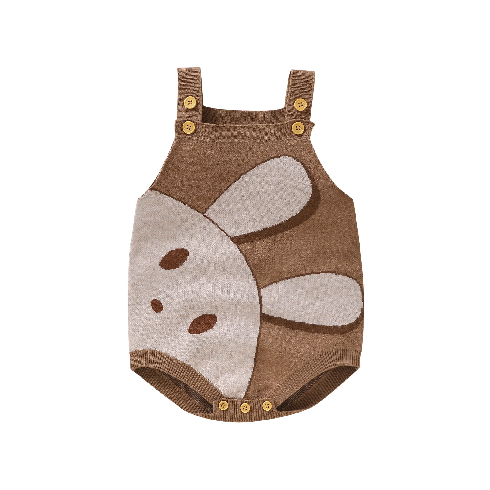 WERNZATT Infant Baby Girl Easter Clothes Bunny Knit Tank Romper ...