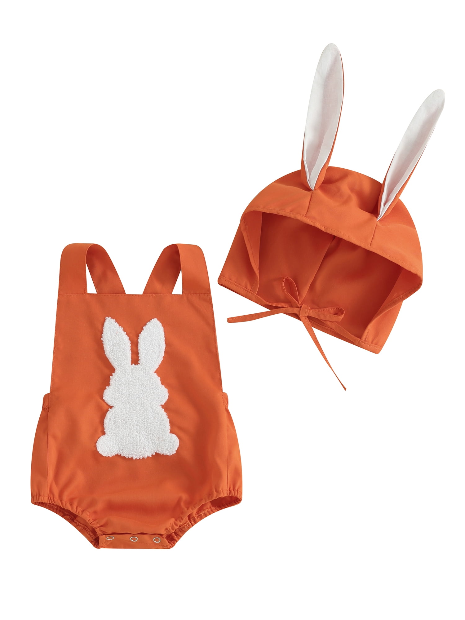WERNZATT Newborn Baby Boys Girls Easter Outfits Fuzzy Rabbit Embroidery ...