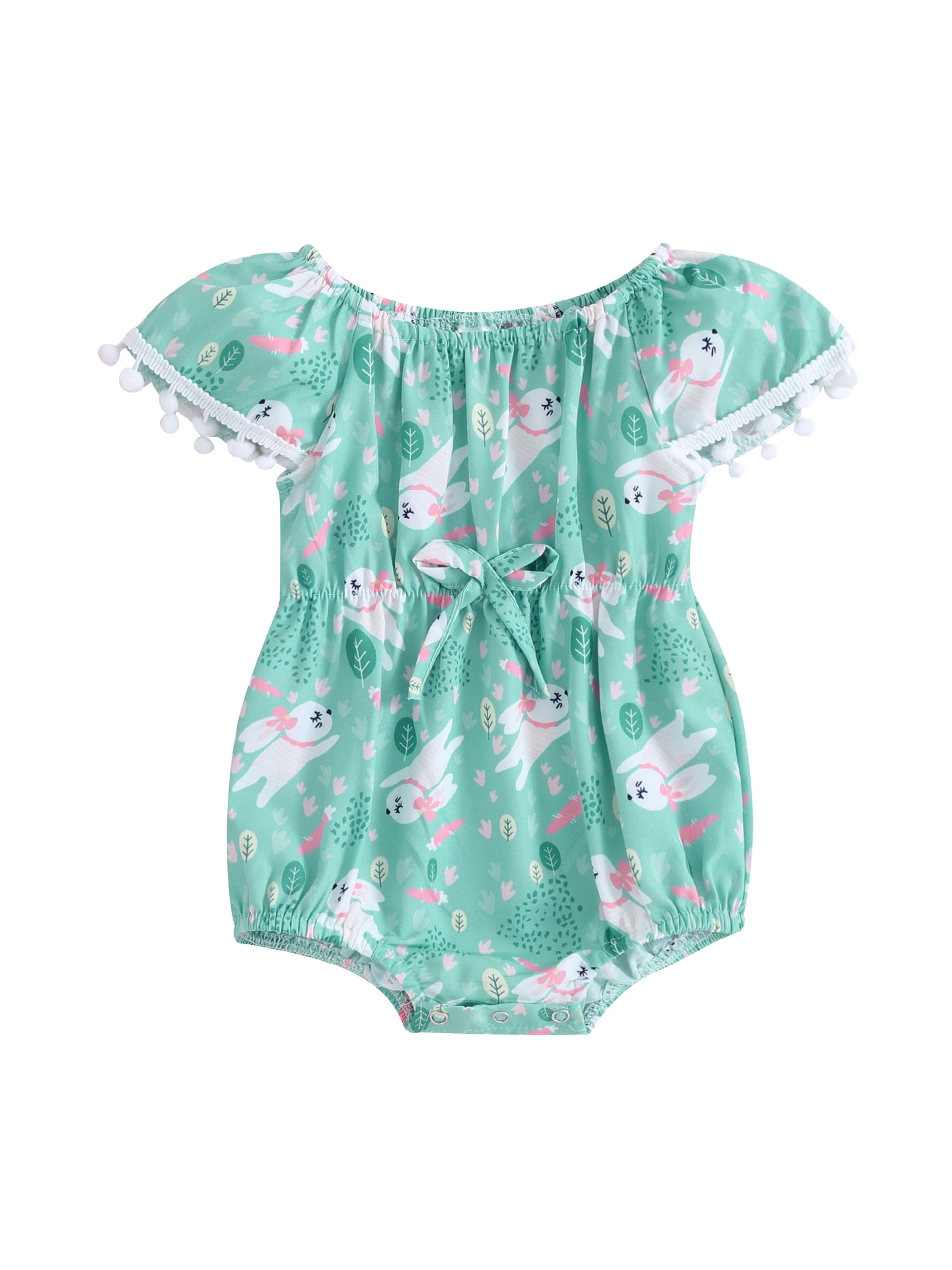 WERNZATT Newborn Baby Girl Easter Romper Off Shoulder Short Sleeve ...