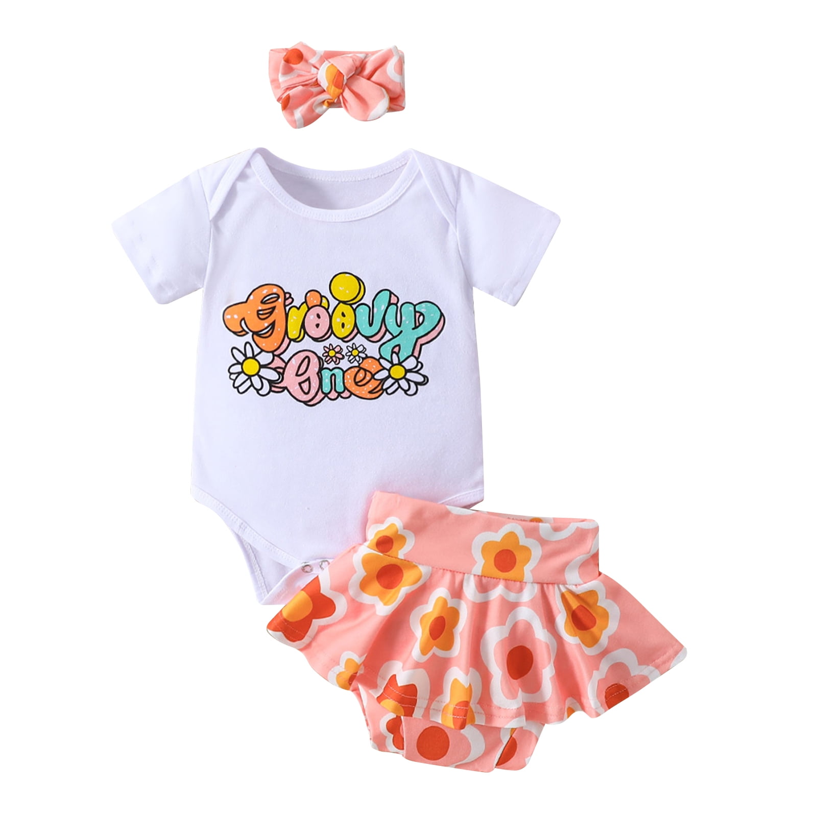 WERNZATT Newborn Baby Girl Summer Outfits Letter Short Sleeve Bodysuit ...