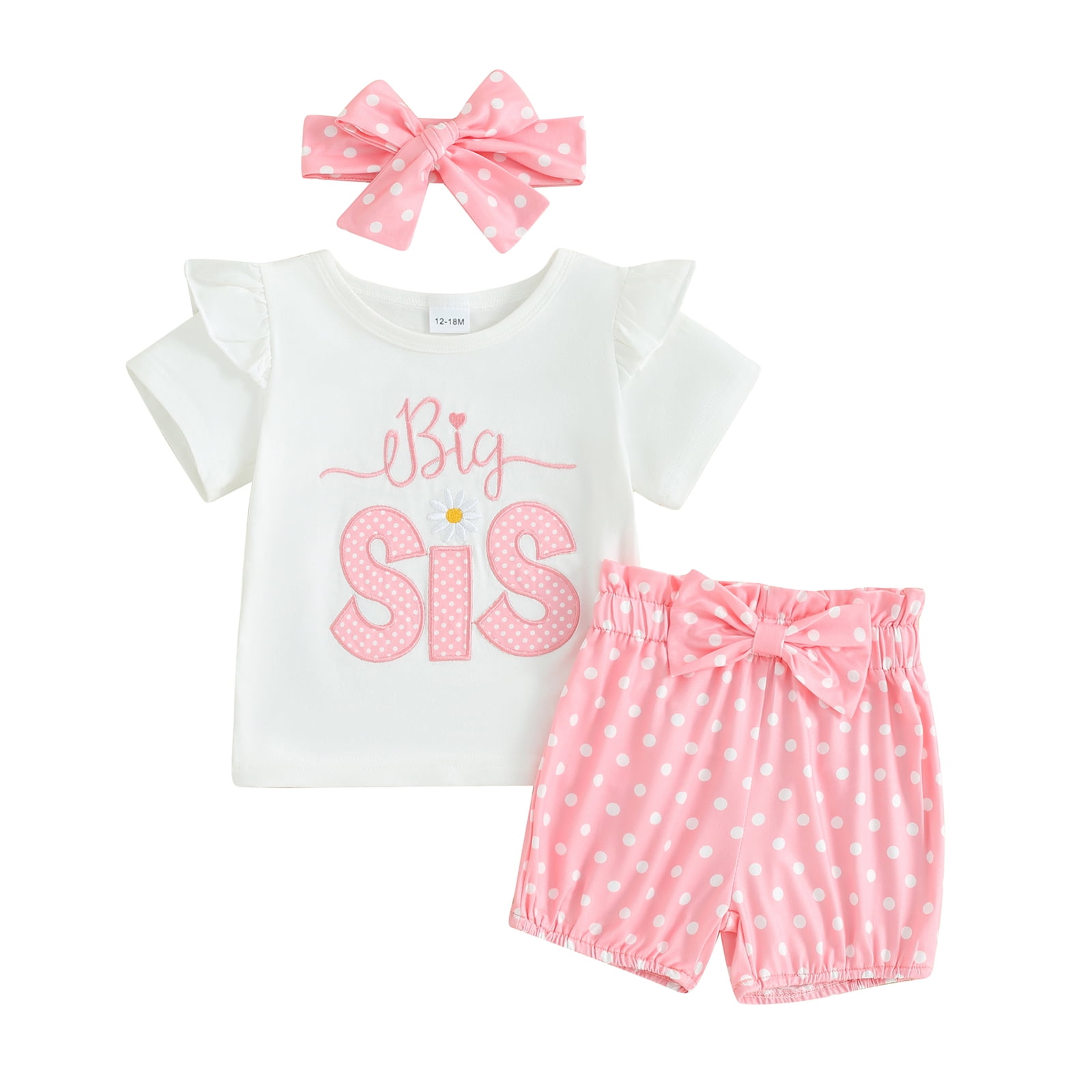 WERNZATT Sister matching Outfit Baby Girls Letter Print Short Sleeve T ...