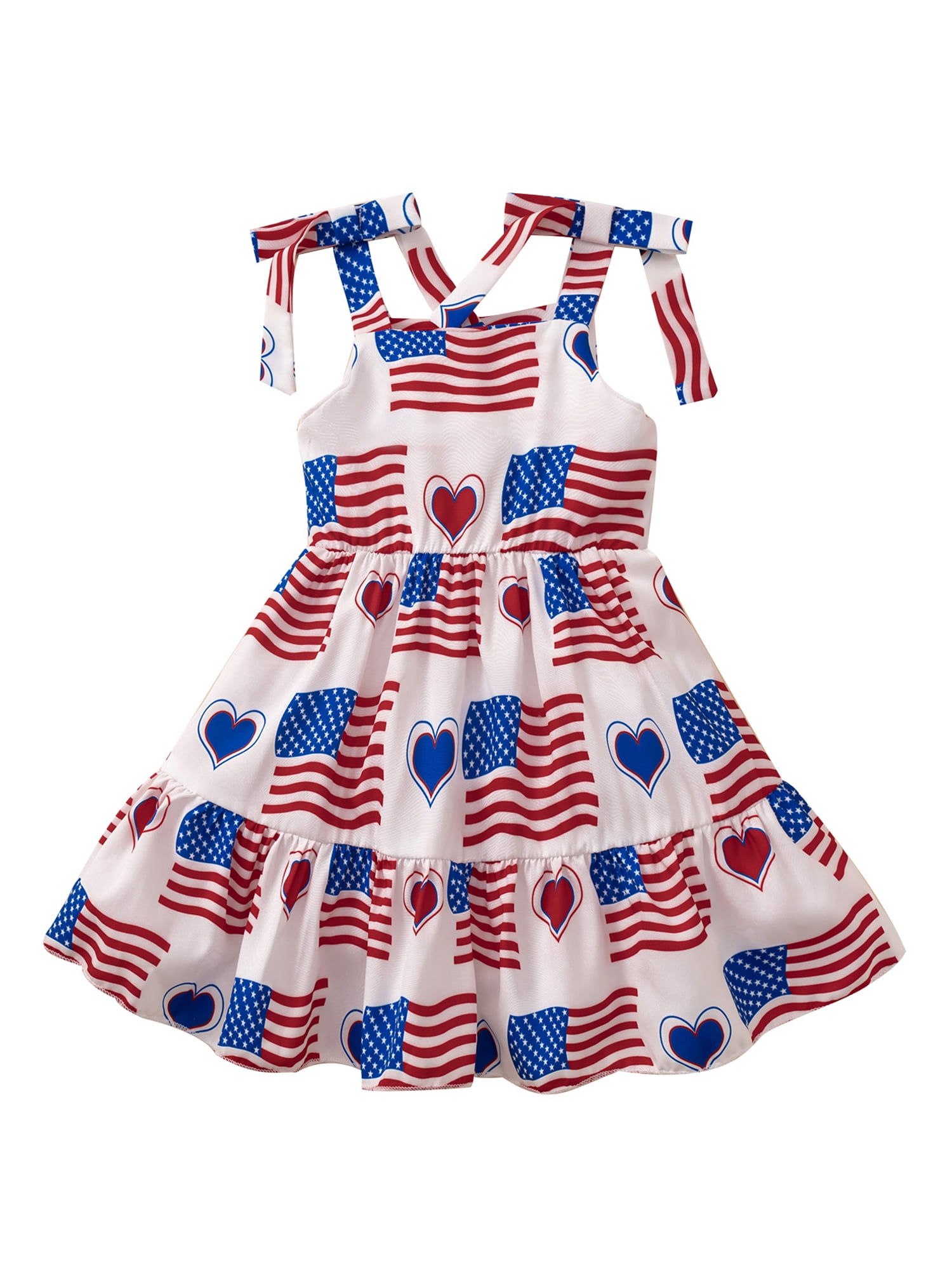 WERNZATT Toddler Baby Girl 4th of July Outfit American Flag Star ...