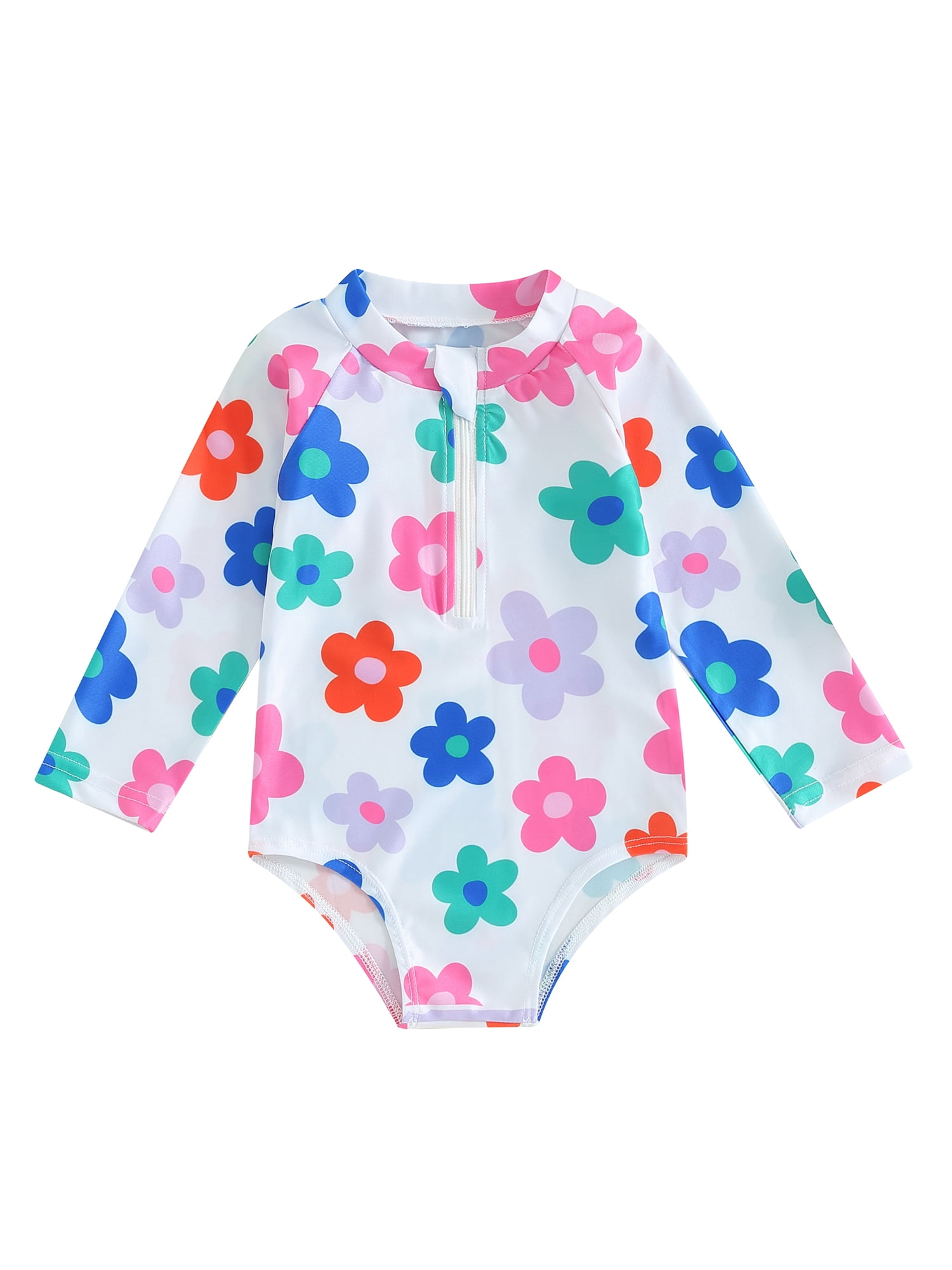 WERNZATT Toddler Girls One Piece Rash Guard Swimsuit Rompers Long ...