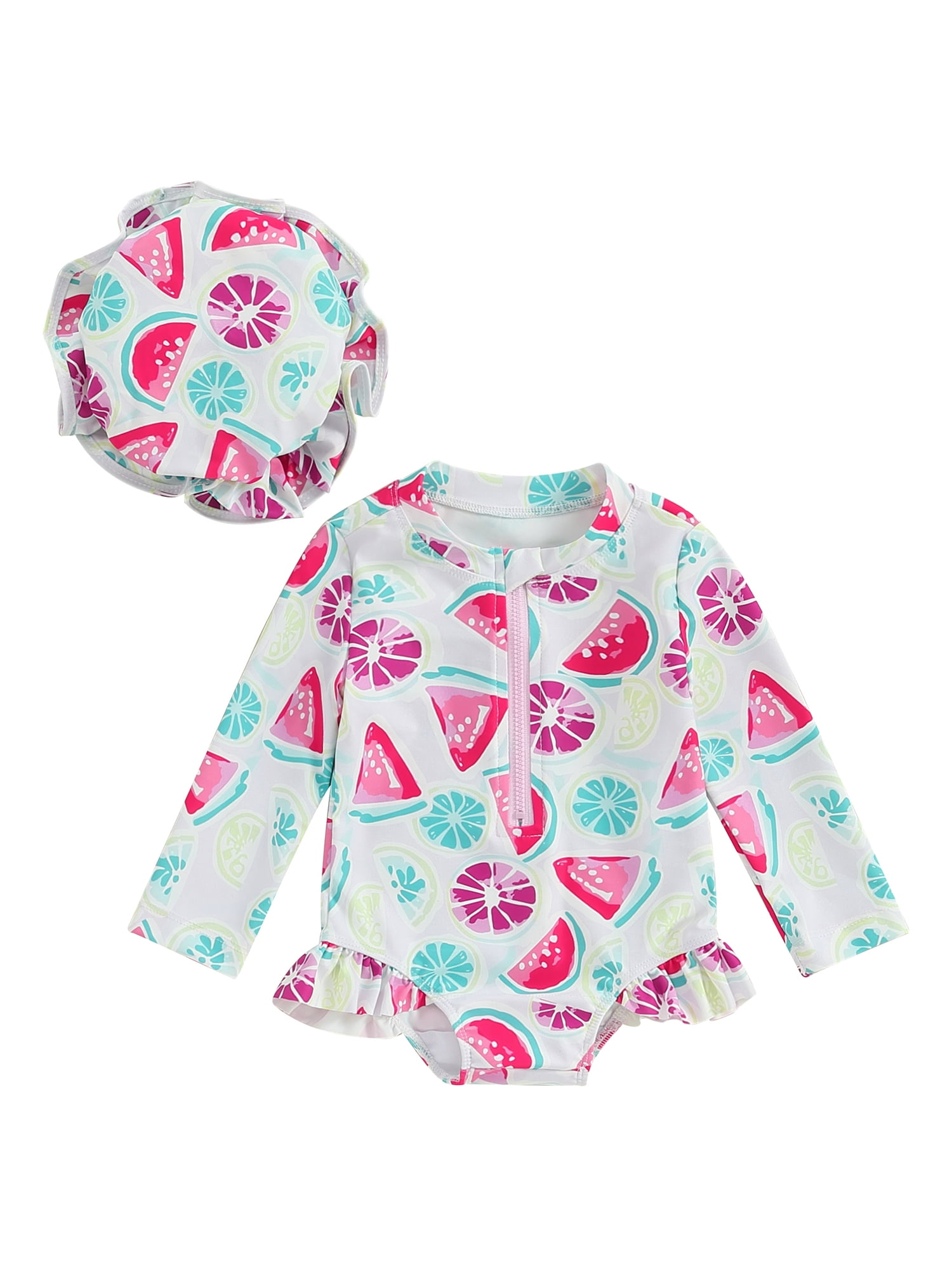 WERNZATT Toddler Girls Rash Guard Swimsuit Rompers Long Sleeve ...