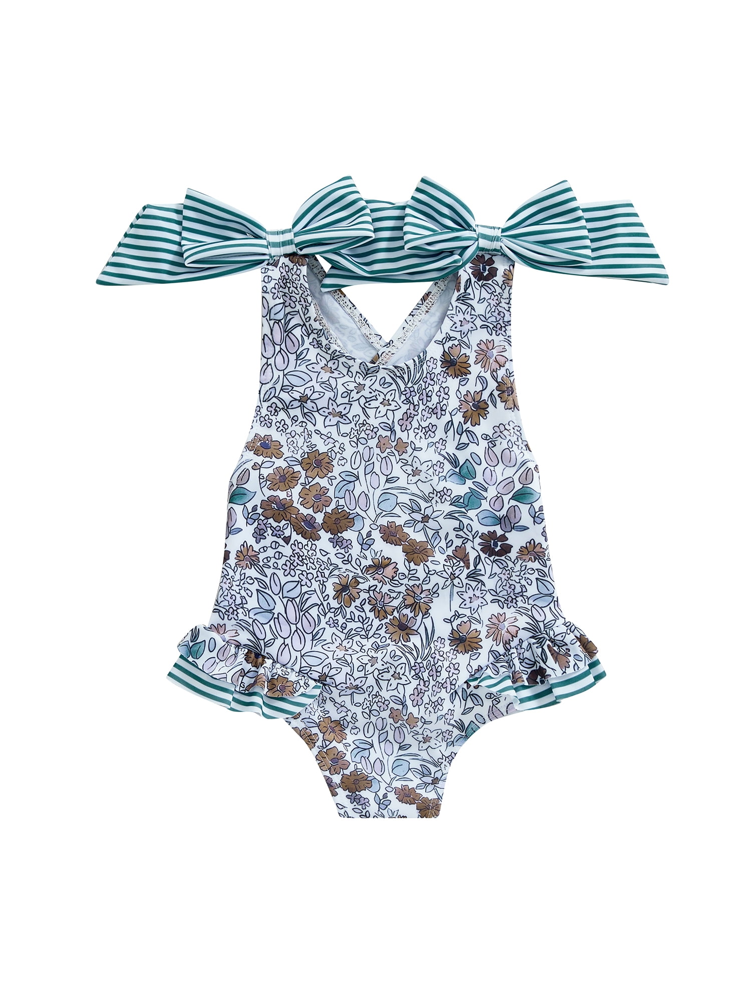 WERNZATT Toddler Kid Girl Swimwear Floral 3D Bow Bikini Swimsuit ...