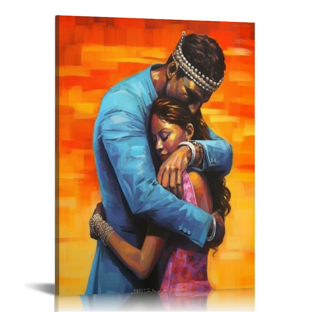 WERPE African American Wall Art for Bedroom Black King and Queen Canvas Wall Decor Egyptian ...