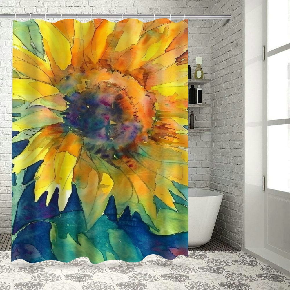 WERPE Chic Modern Bathroom Decor Waterproof Shower Curtain Rays of Sun ...