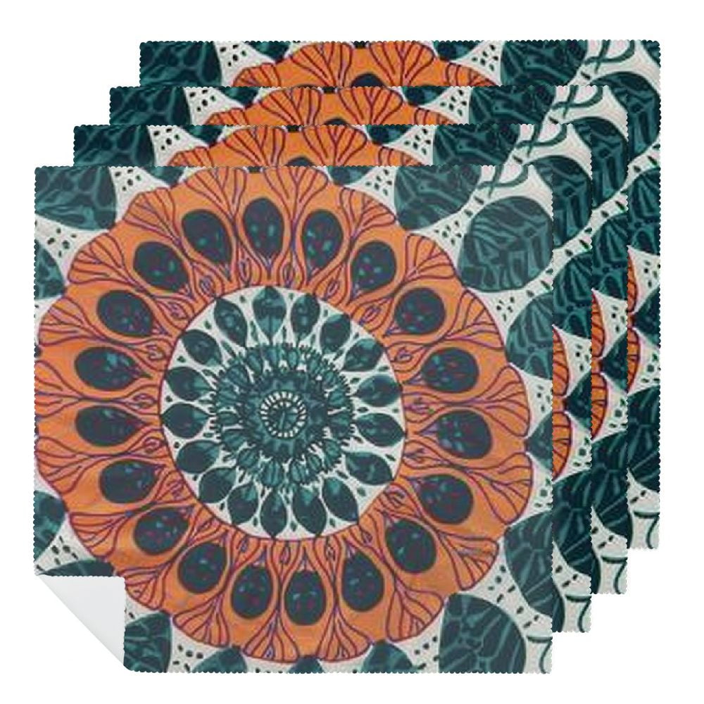 WERPE Circular Design Polyester Cloth Napkins for Dining Table Kitchen ...