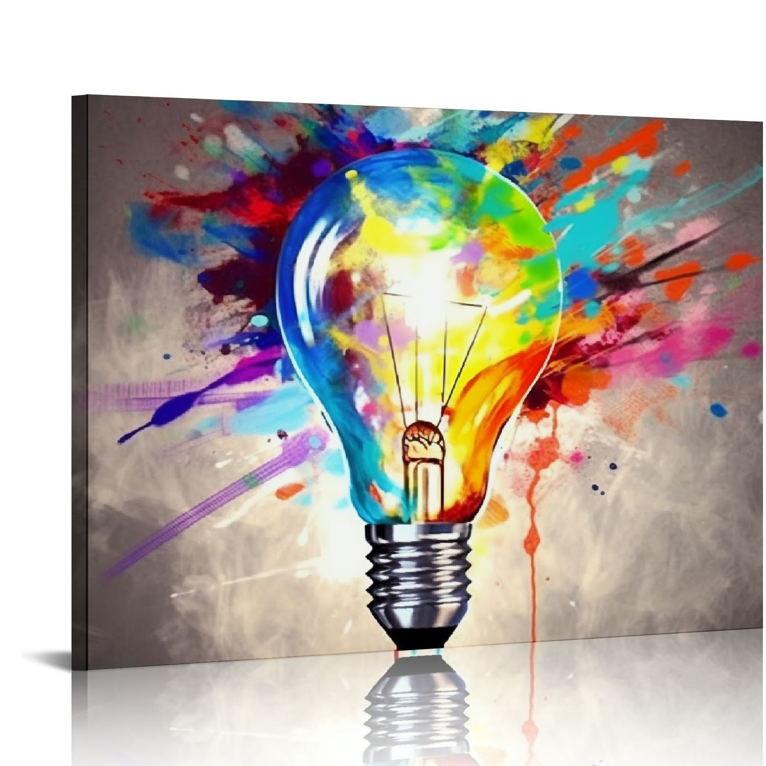 WERPE Colorful Light Bulb Graffiti Art Canvas Painting Abstract Posters ...
