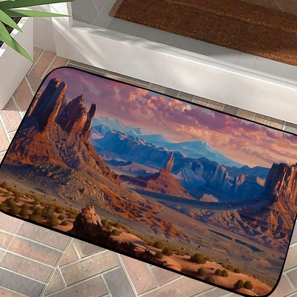 WERPE Desert Landscape Square Door Mat for Home Entrance Outside Entry ...