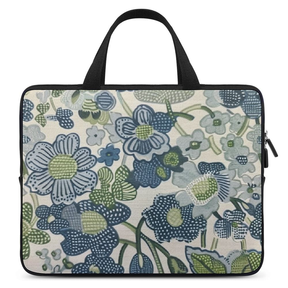 WERPE Flowered Fabric Laptop Handle Bag Diving Fabric Soft Carrying ...