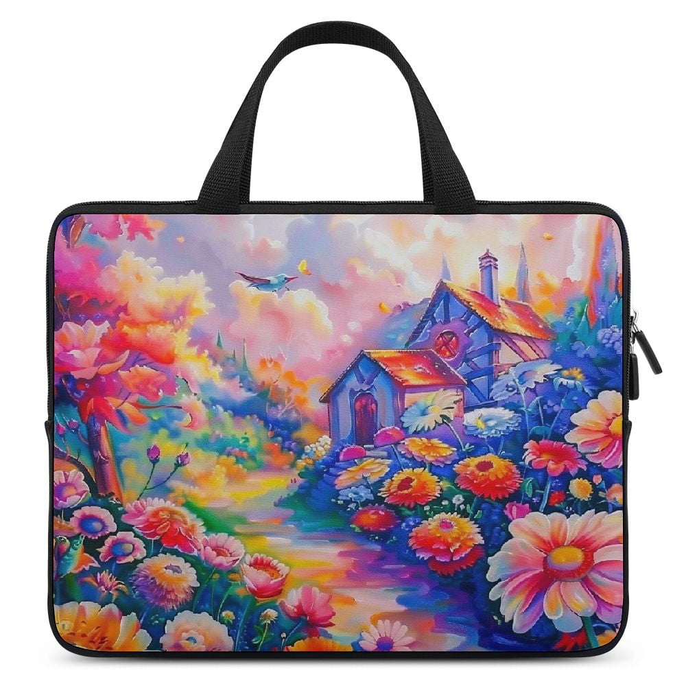 WERPE Flowers Bird Landscape Diving Fabric Laptop Bag Laptop Sleeve ...