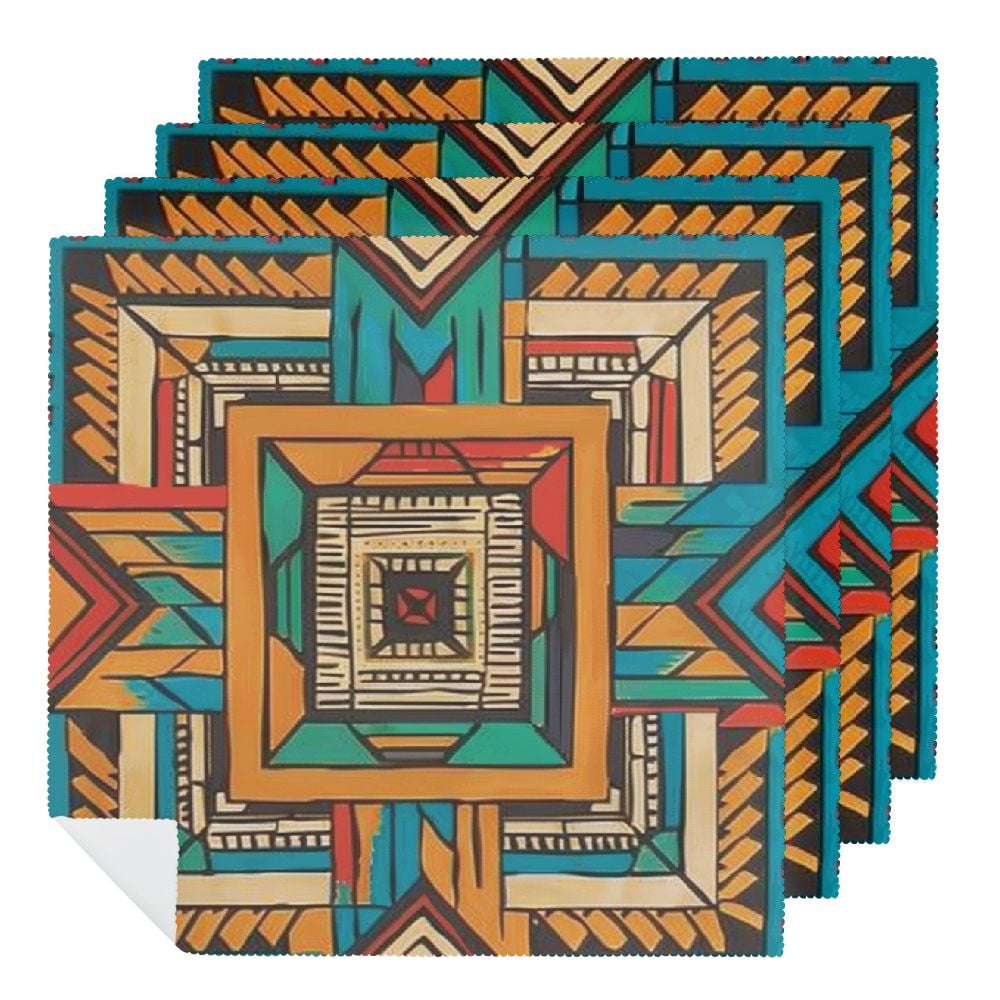 WERPE Geometric Abstract Art Polyester Cloth Napkins for Dining Table ...