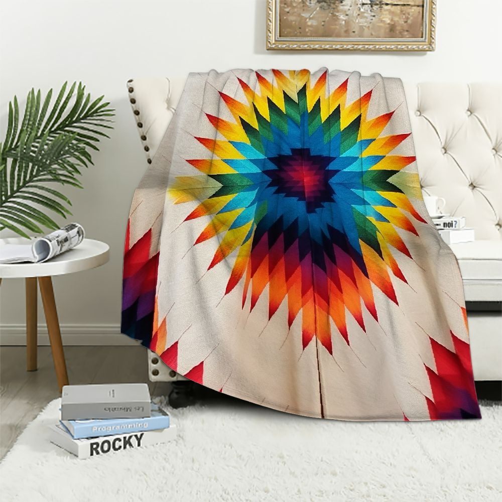 RUIYC Old Woven Blanket with Traditional Designs & Colors for beds ...