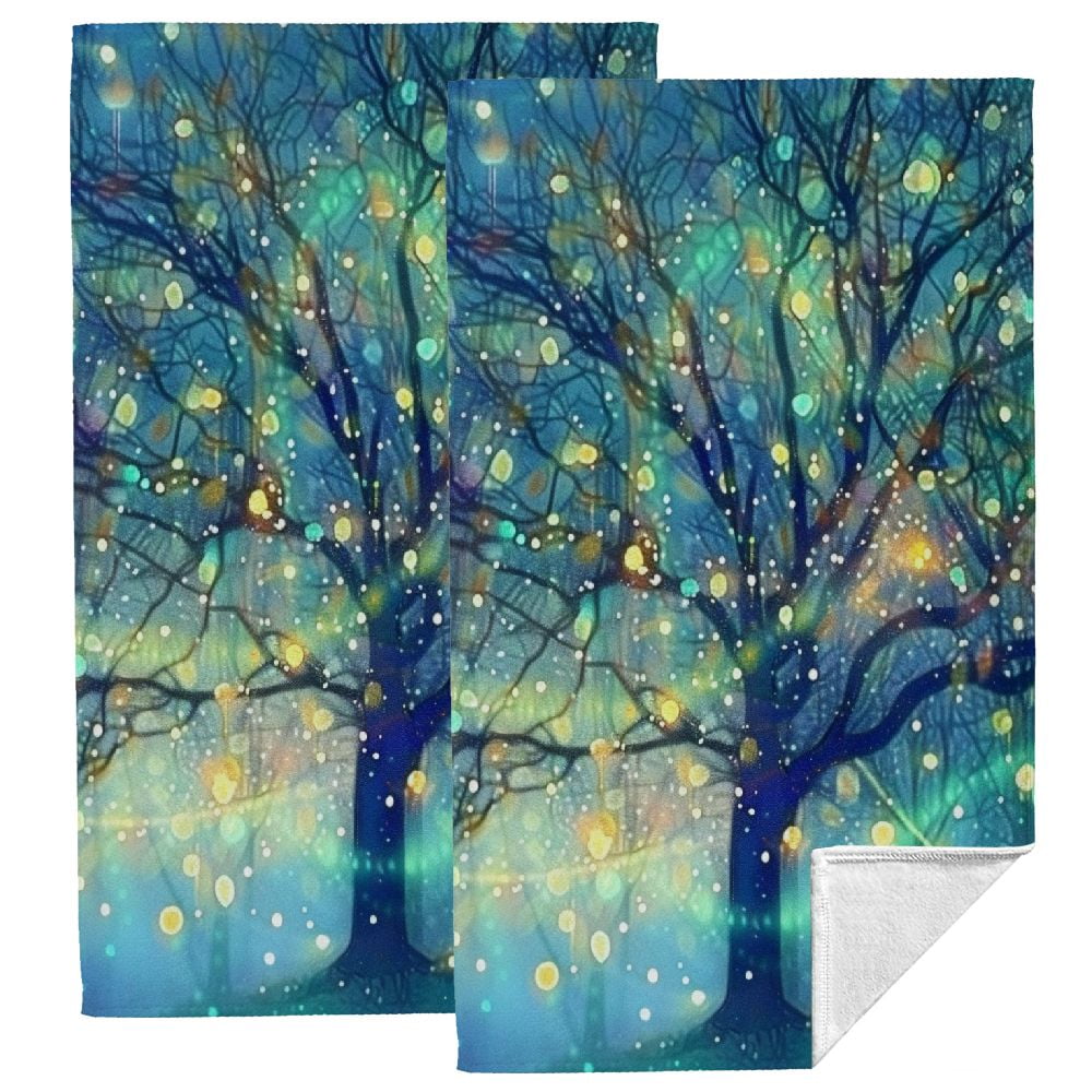 WERPE Teal Tree Tree of Life Modern Abstract Soft Bath Towel Absorbent ...