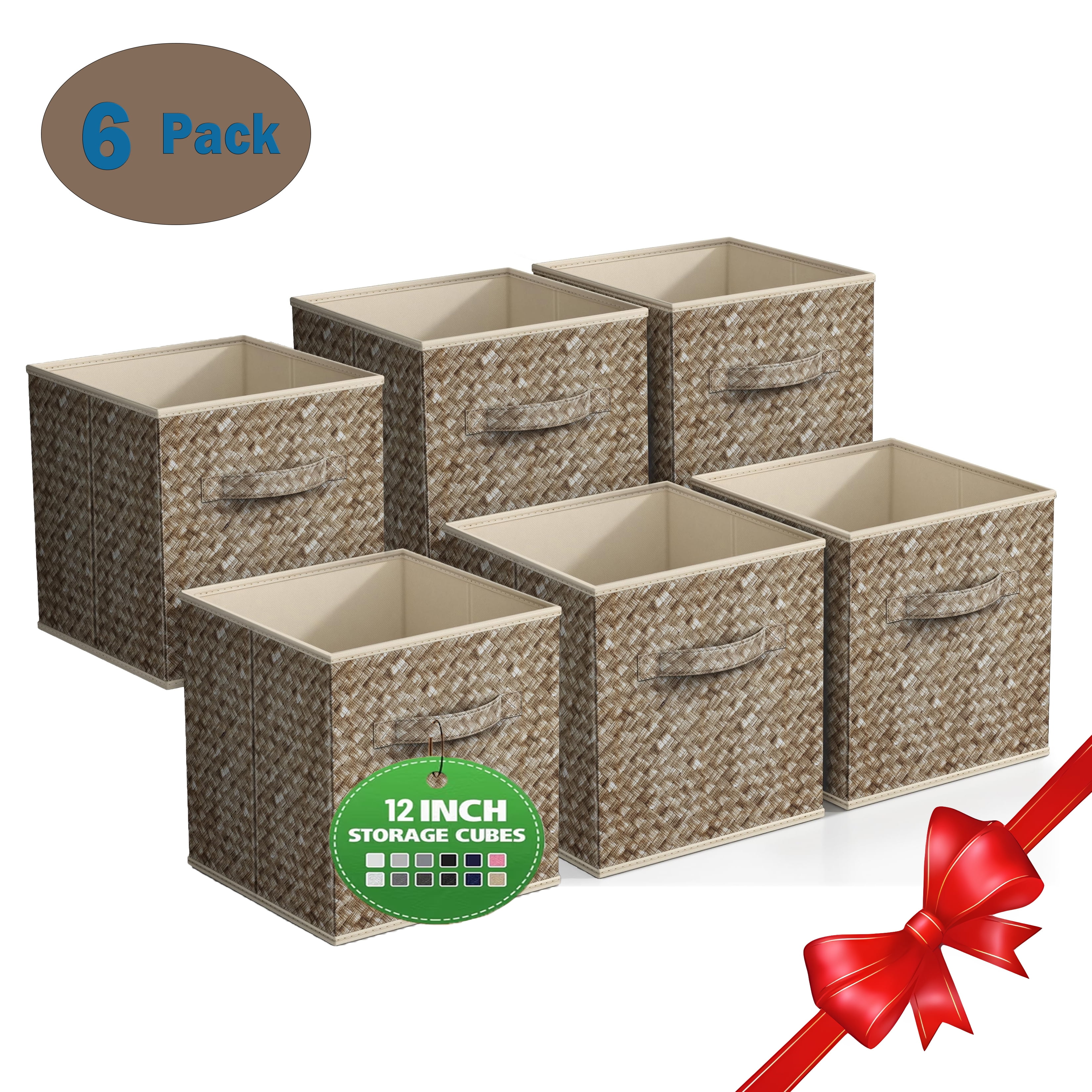 WERSEON Set of 6 Foldable Storage Cubes, 11-Inch Closet Organizer Bins ...