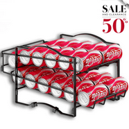 2 Pack - SimpleHouseware Chrome Can Organizer: Stackable, Front-Loading ...