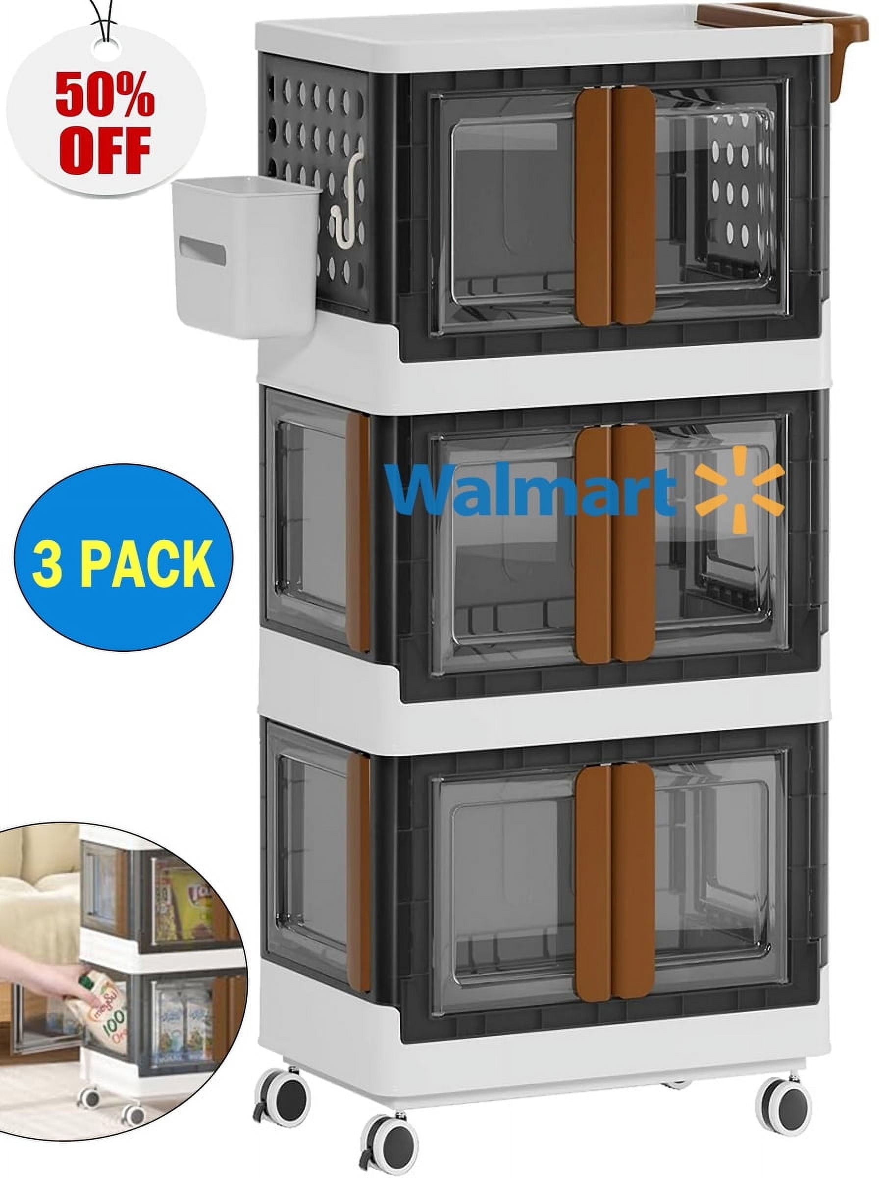 WERSEON 12 Gal Collapsible Storage Bins with Lids, 138QT, Plastic ...