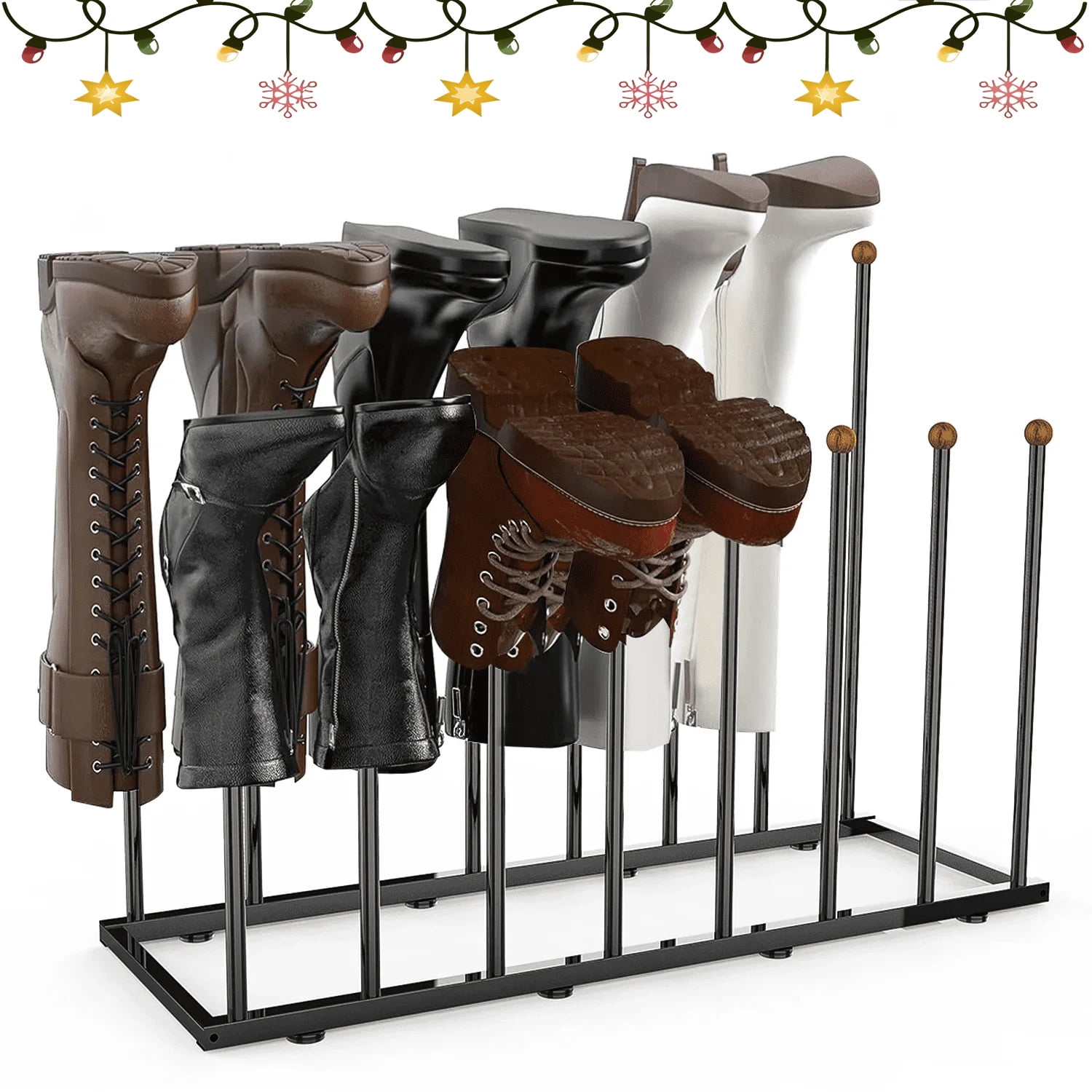 WERSEON Boot Rack Organizer for 8 Pairs, Free Standing Boot Storage ...