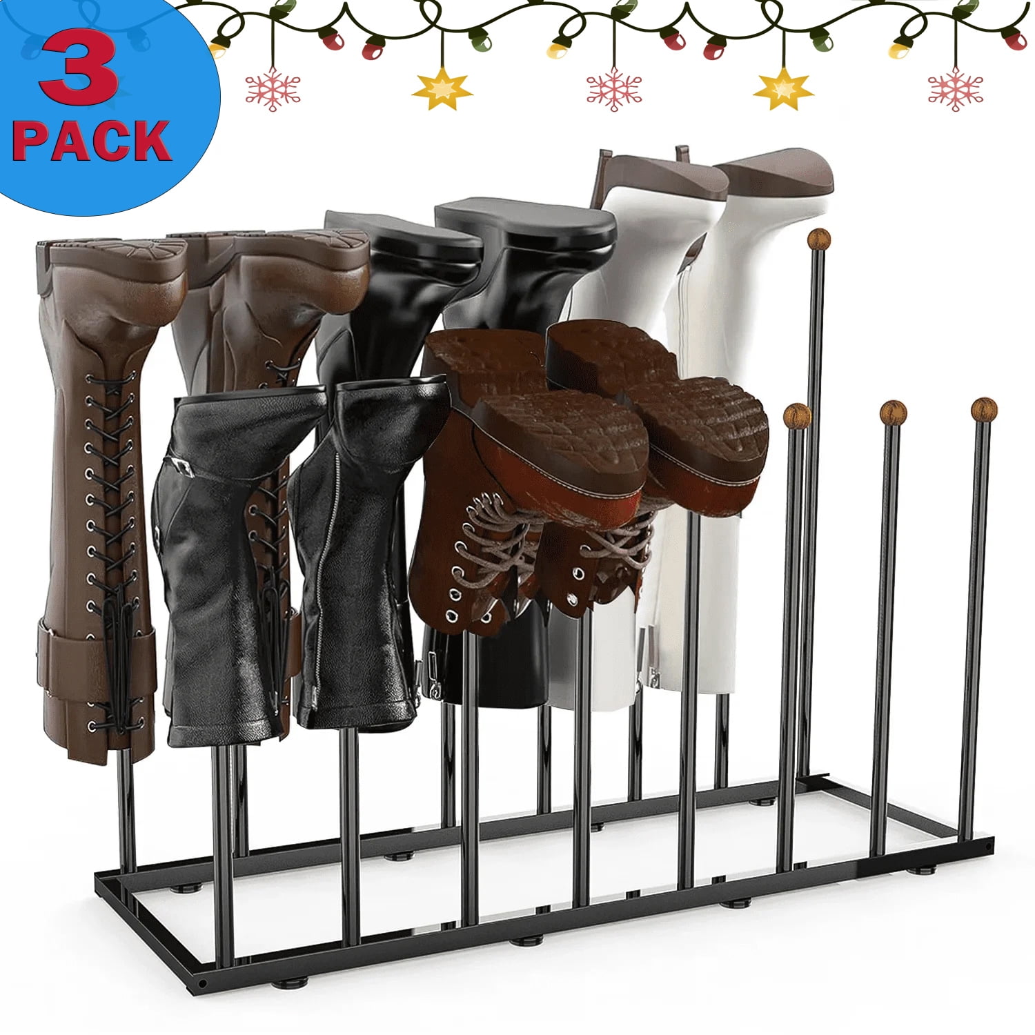 (3 pack) WERSEON Boot Rack Organizer for 8 Pairs, Free Standing Boot ...