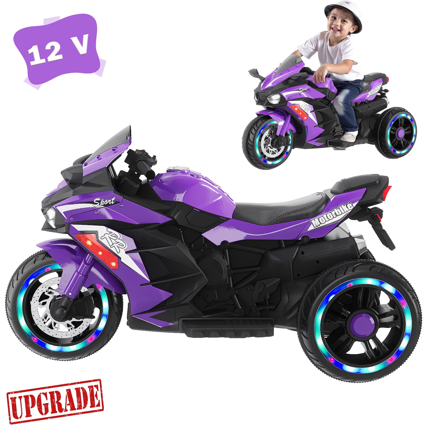 WERSEON Kids Ride On Motorcycle, 12V 7AH Battery Powered Ride on Toy ...