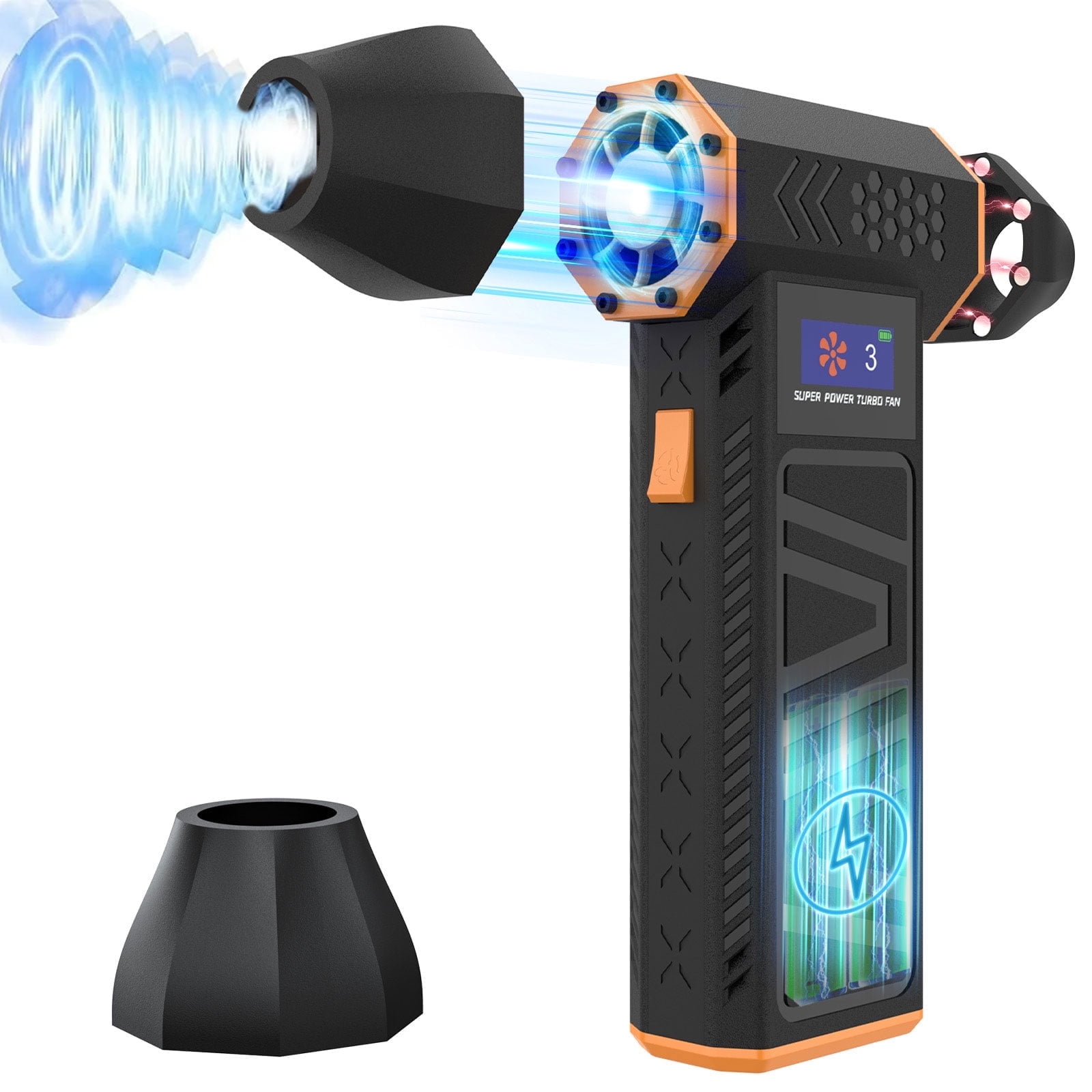 WERTYI Mini Compressed Air Duster, 120000RPM Powerful Electric Air ...