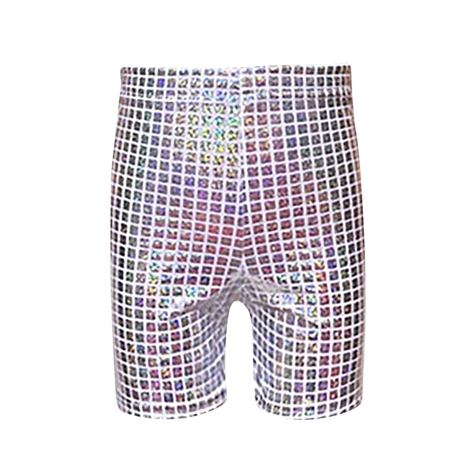WERYOUNG Boys Girls Dance Shorts Spring Summer Sequin Stretch Elastic ...