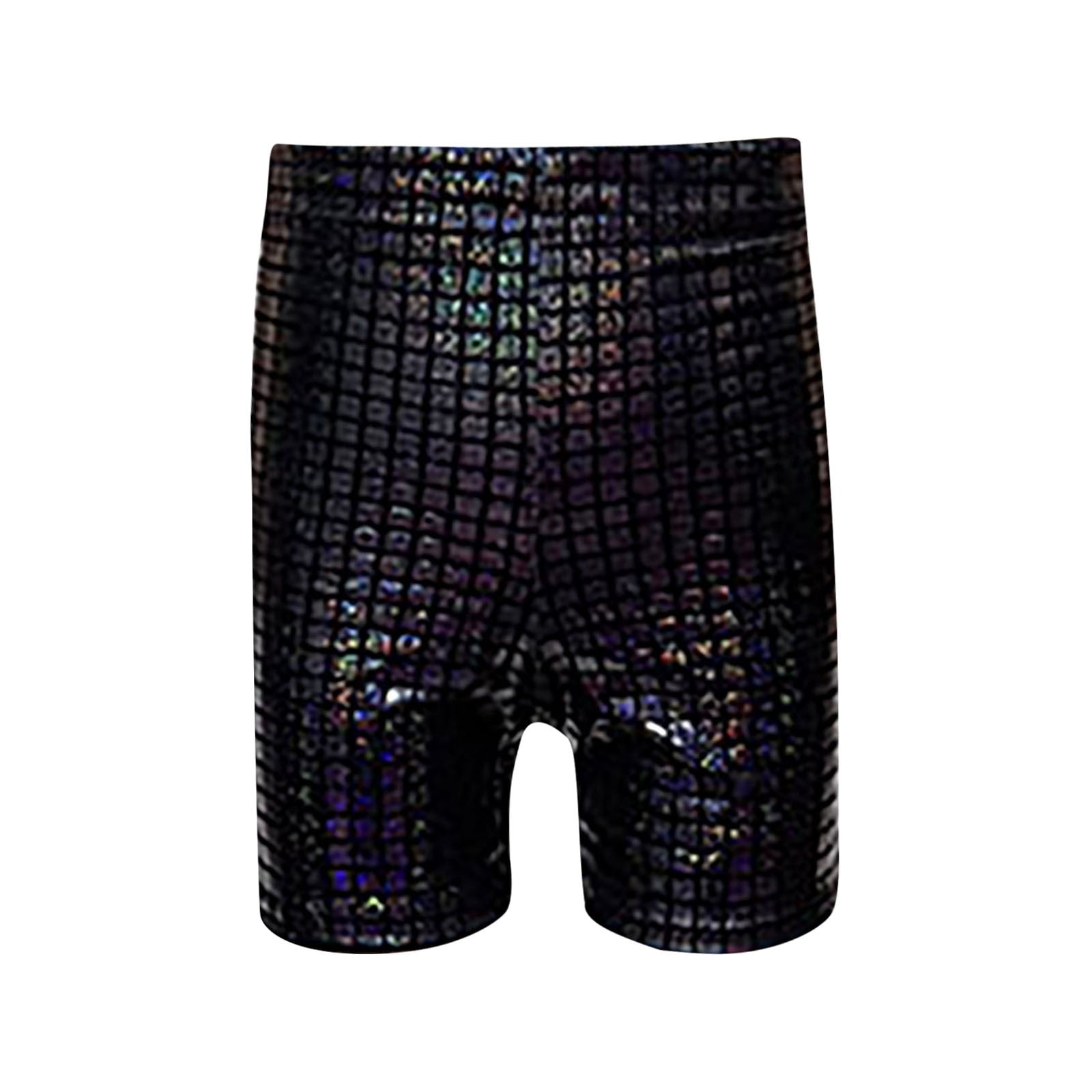 WERYOUNG Boys Girls Dance Shorts Spring Summer Sequin Stretch Elastic ...