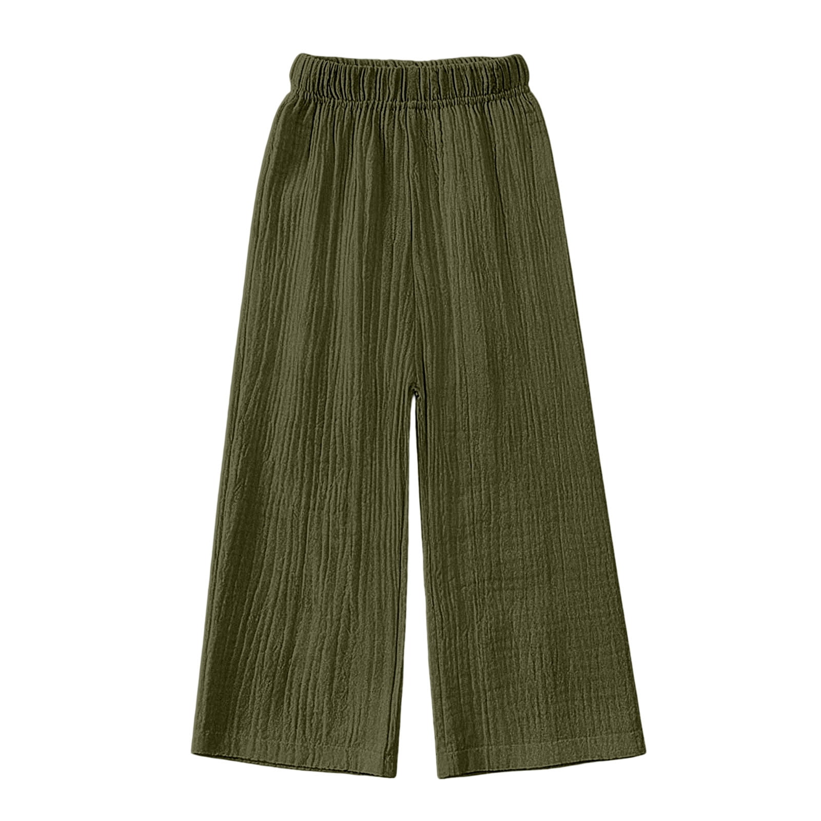 WERYOUNG Child Girls Elastic Waist Long Pants Casual Summer Kids Solid ...