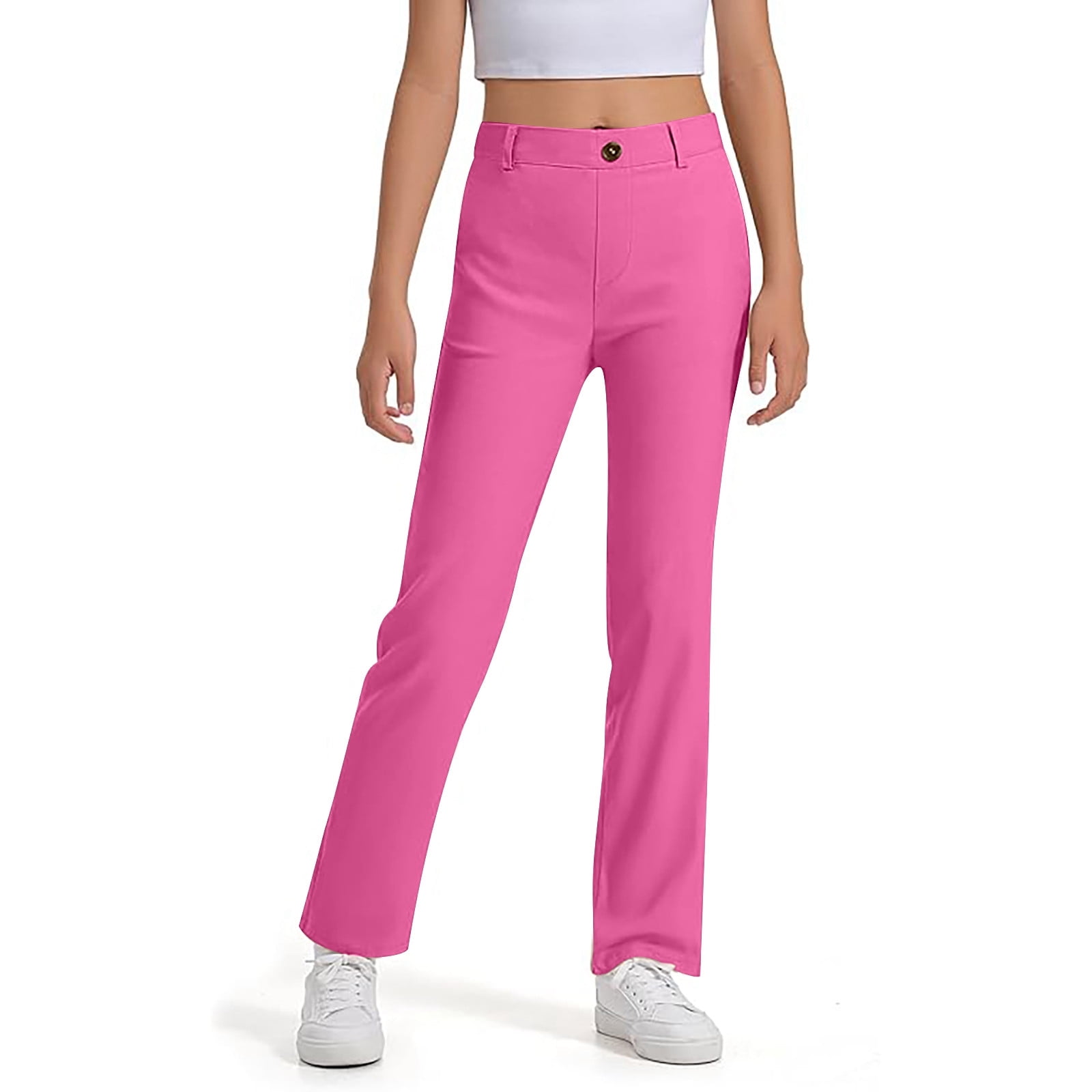WERYOUNG Child Girls Pants Kids Dress Pants High Stretchy With Pockets ...