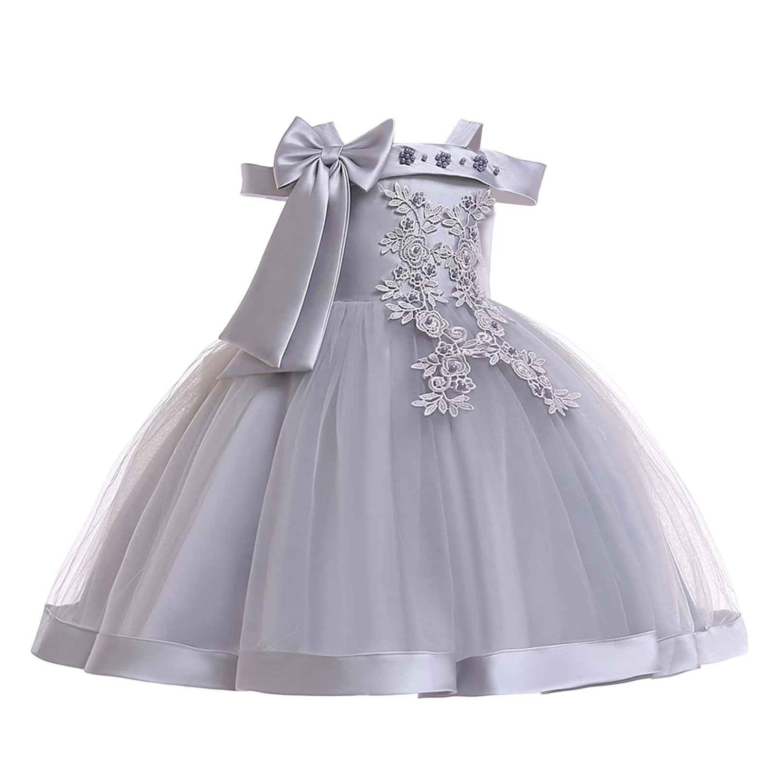 WERYOUNG Child Little Girls Off Shoulder Bow Evening Gown Princess ...