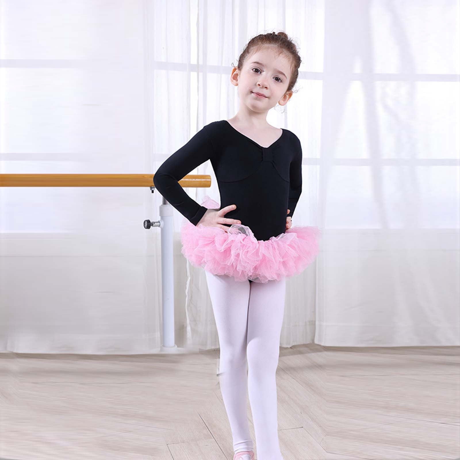 WERYOUNG Child Long Sleeve Glitter Dance Ballet Tutu Leotard Ballerina ...
