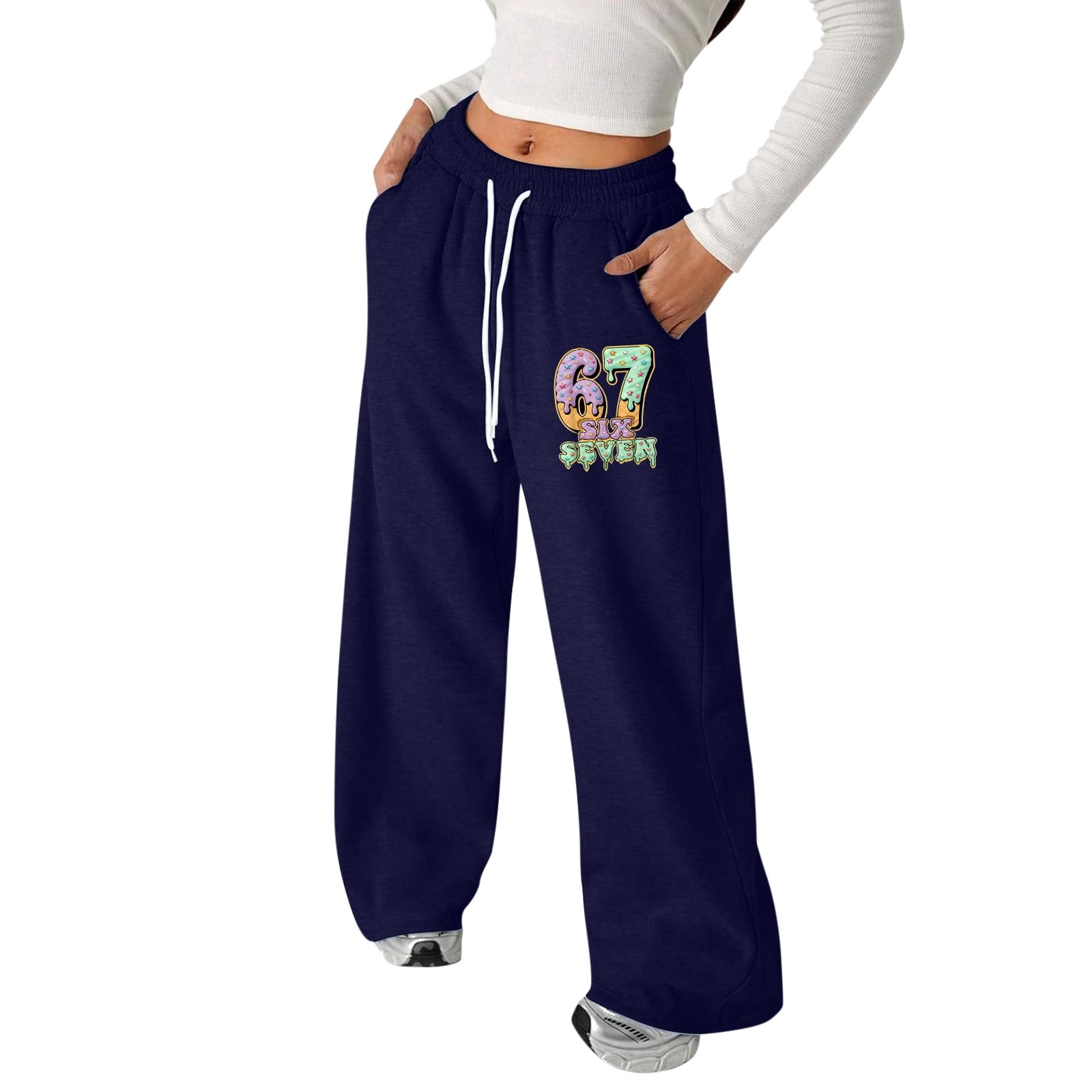 WERYOUNG Girls Sweatpants 67 Number Printed Workout Active Joggers ...